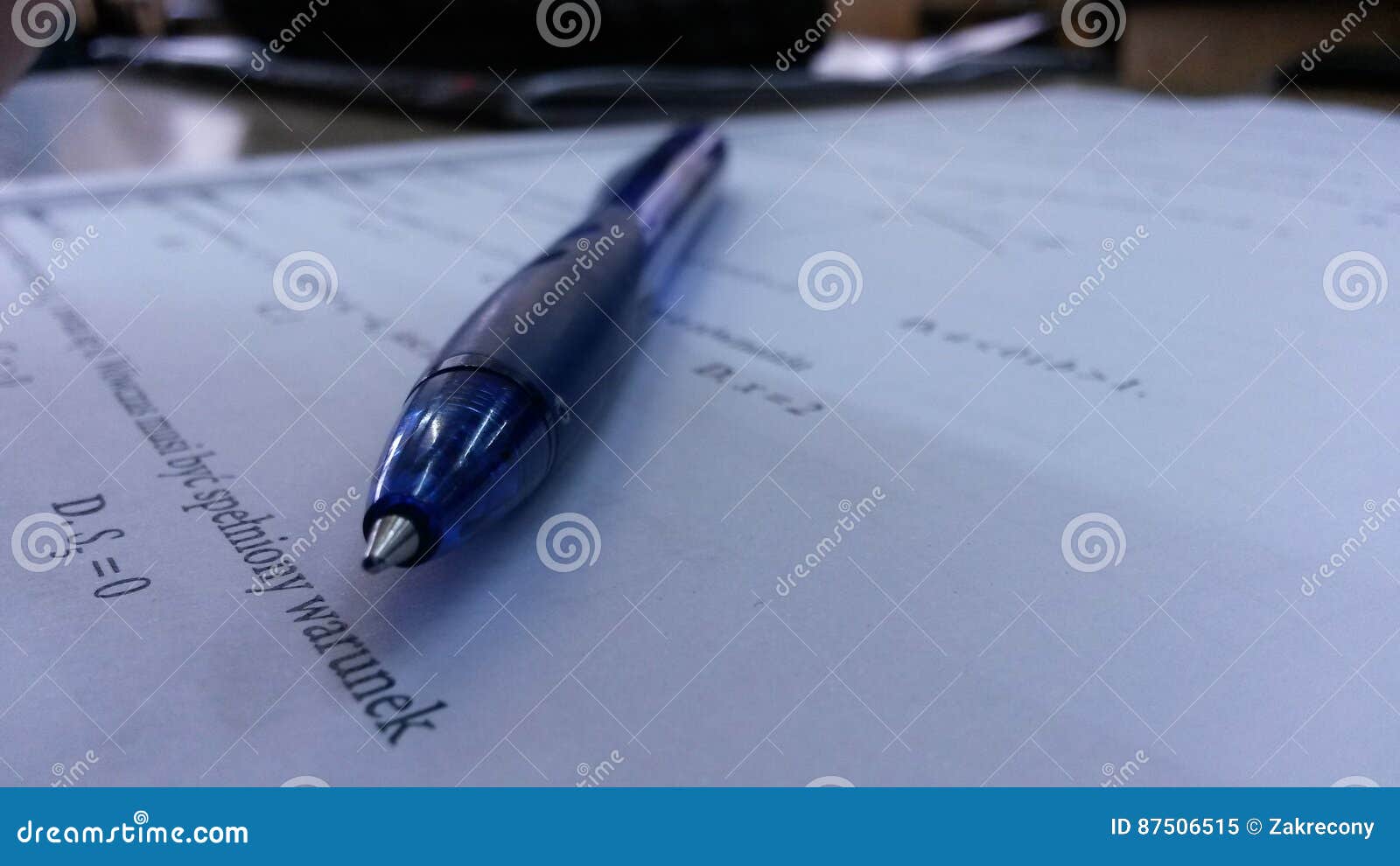 Pen stock image. Image of school, white, table, blue - 87506515