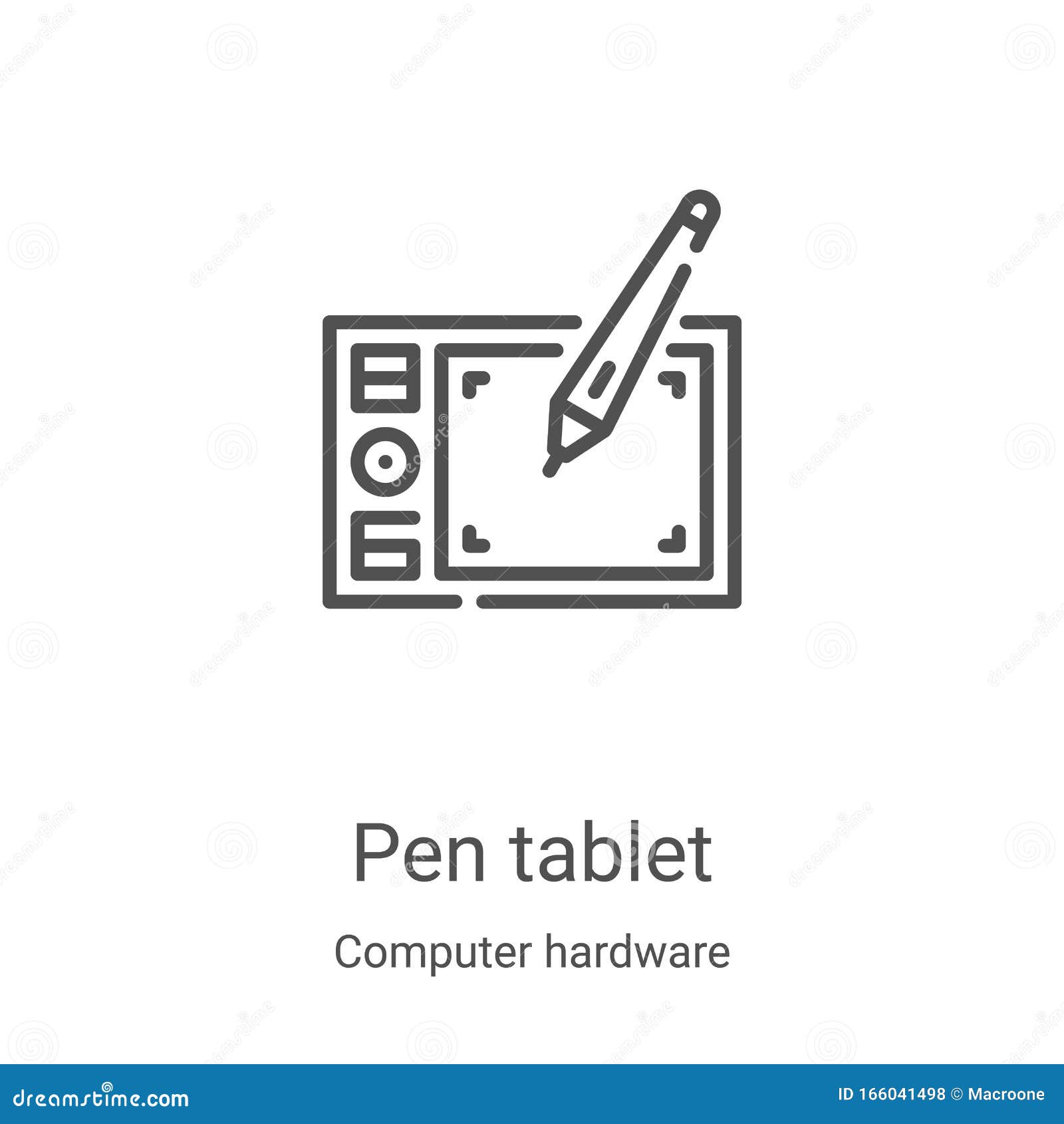 Pen Tablet Icon Vector from Computer Hardware Collection. Thin Line Pen ...
