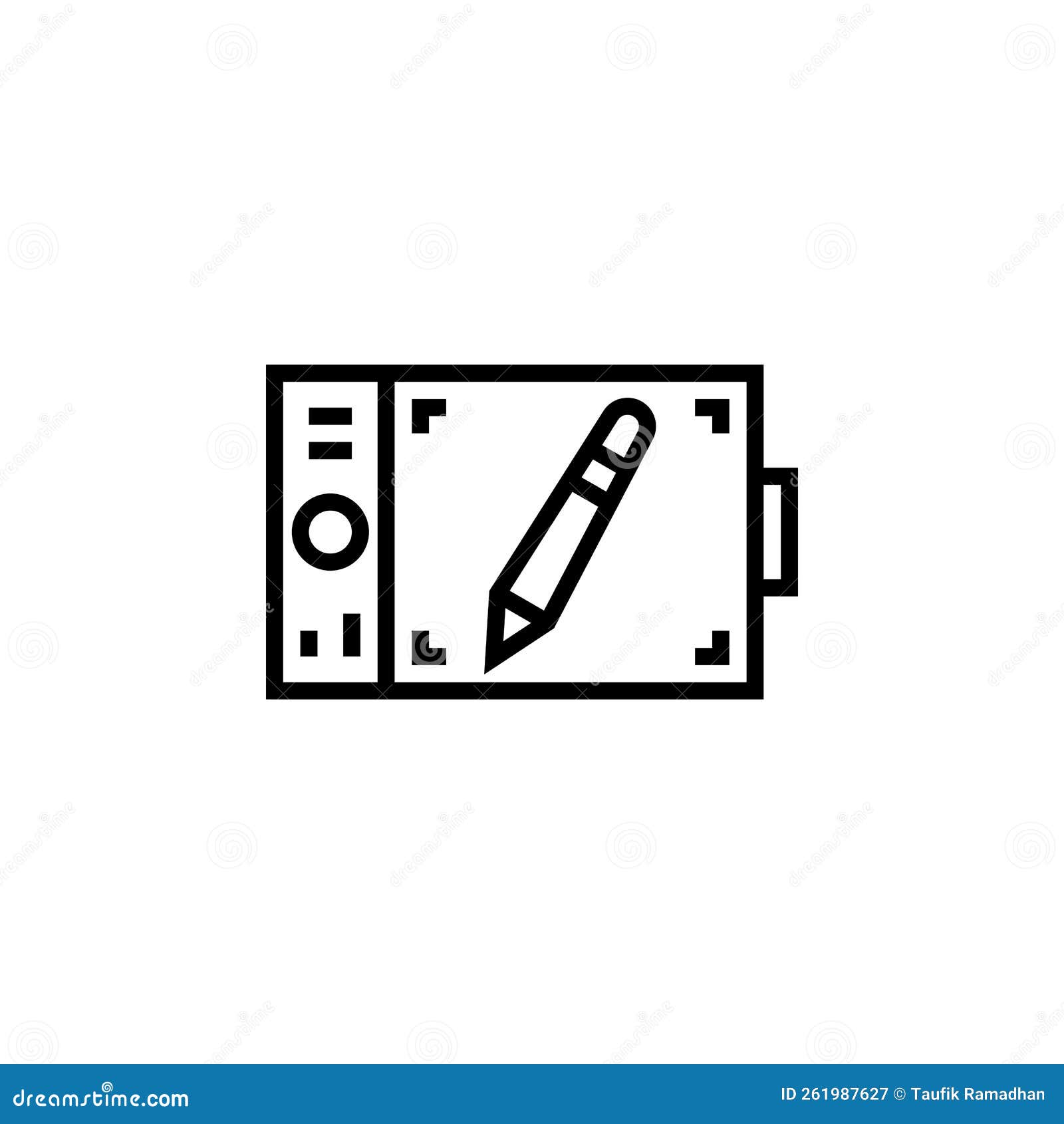 Pen Tablet Vector Icon. Computer Component Icon Outline Style. Perfect ...