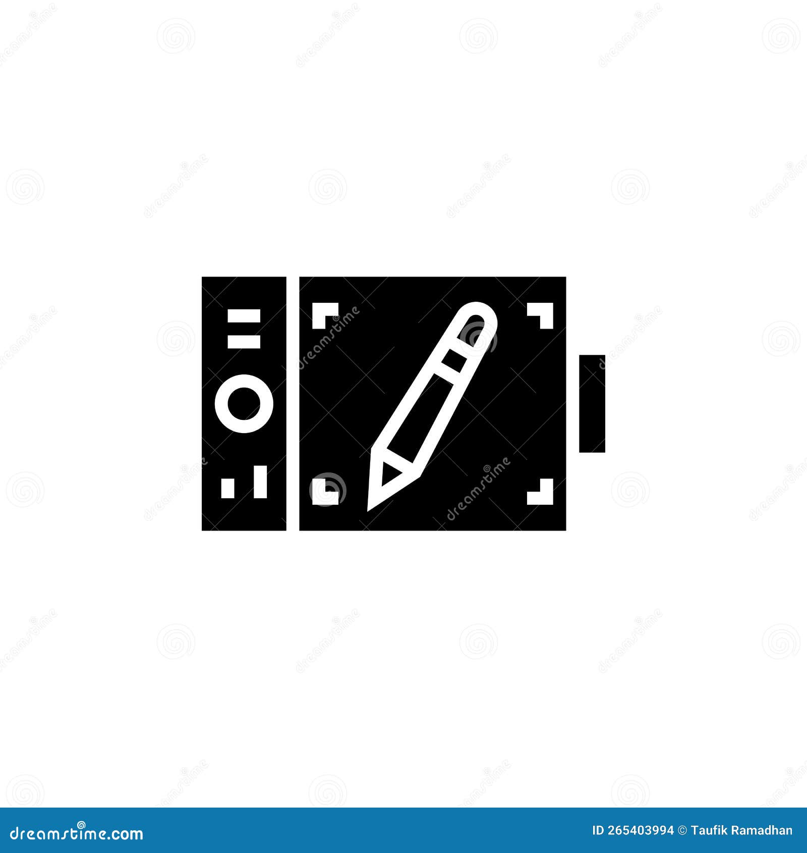 Pen Tablet Vector Icon. Computer Component Icon Solid Style. Perfect ...