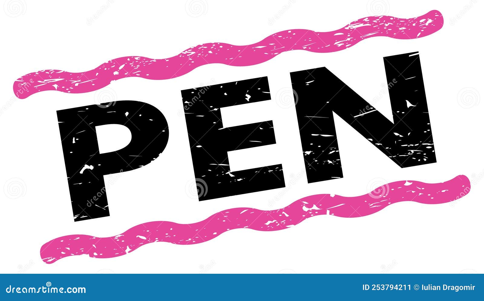 PEN Text on Pink-black Lines Stamp Sign Stock Illustration ...