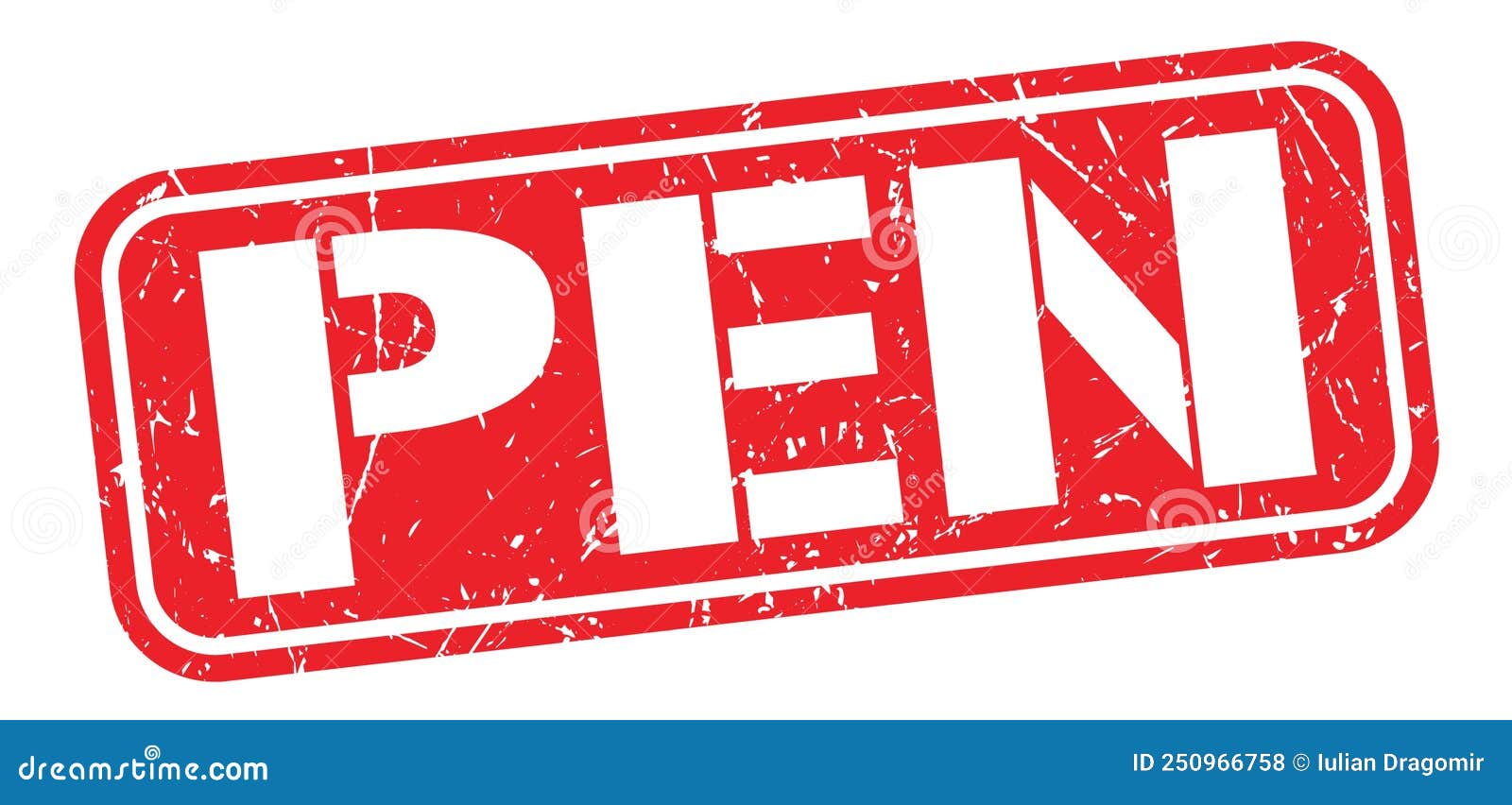 PEN Text Written on Red Stamp Sign Stock Illustration - Illustration of ...