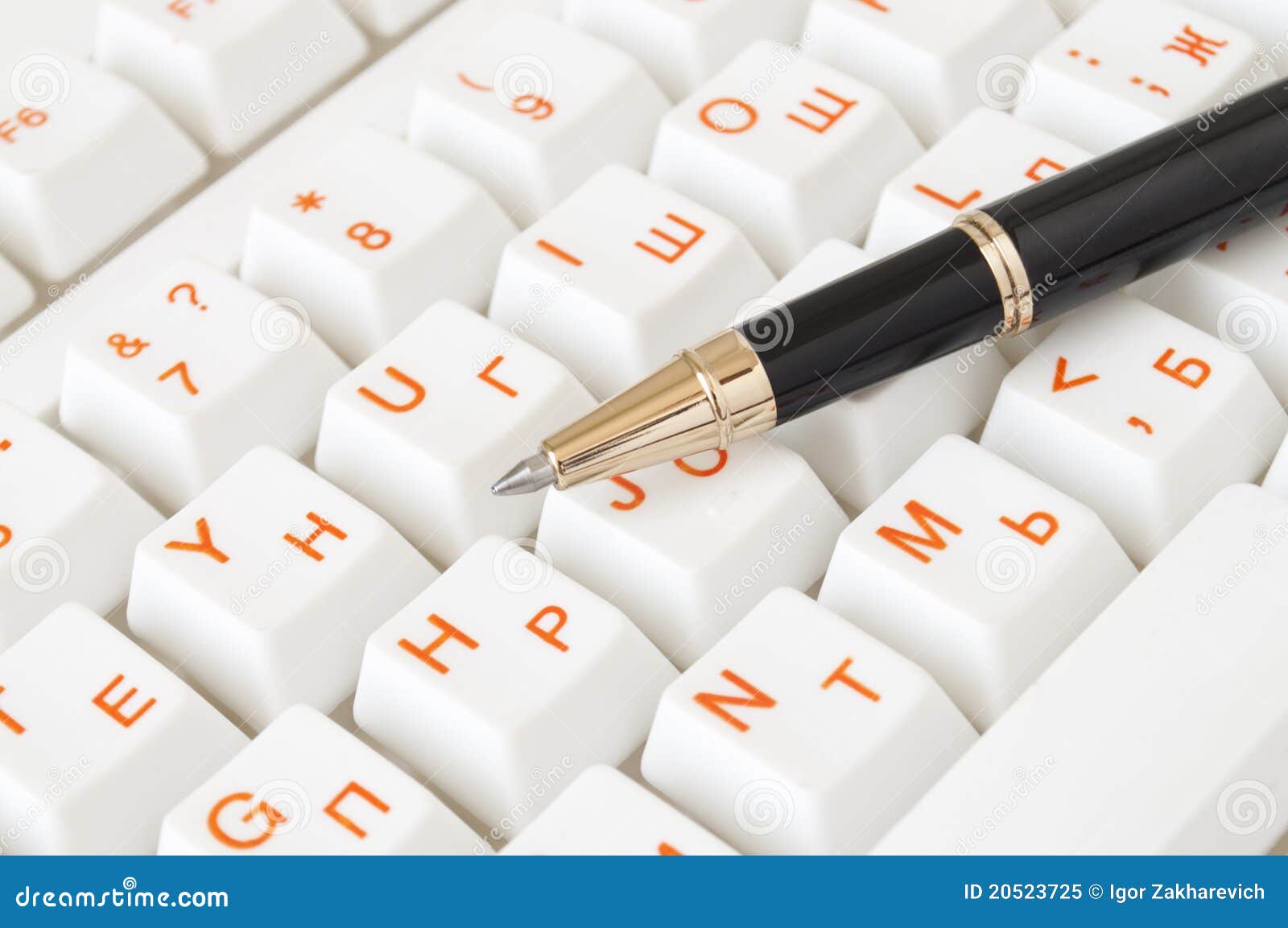 Pen on thekeyboard stock image. Image of macro, planning - 20523725