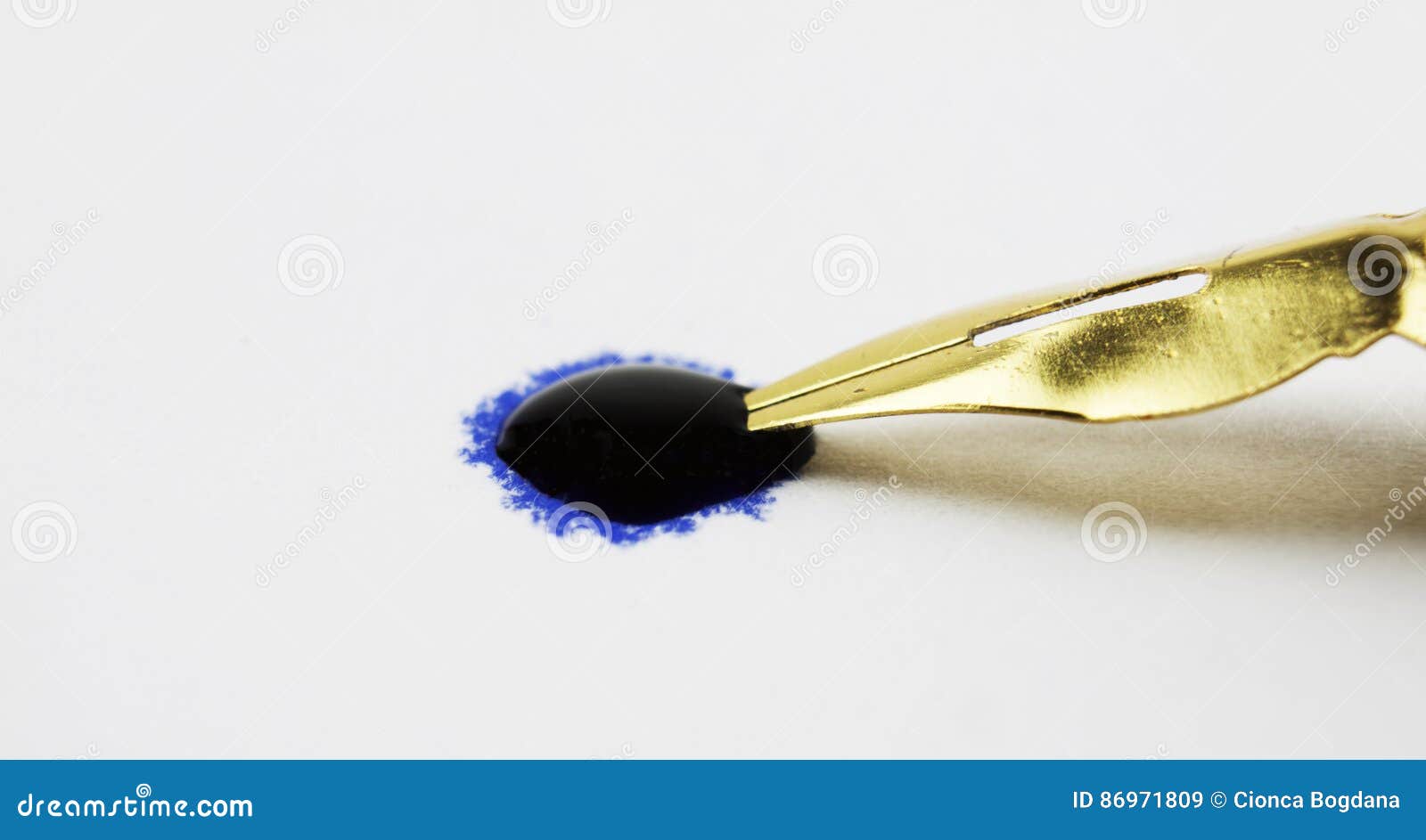 Pen tip in a drop of ink stock image. Image of education - 86971809
