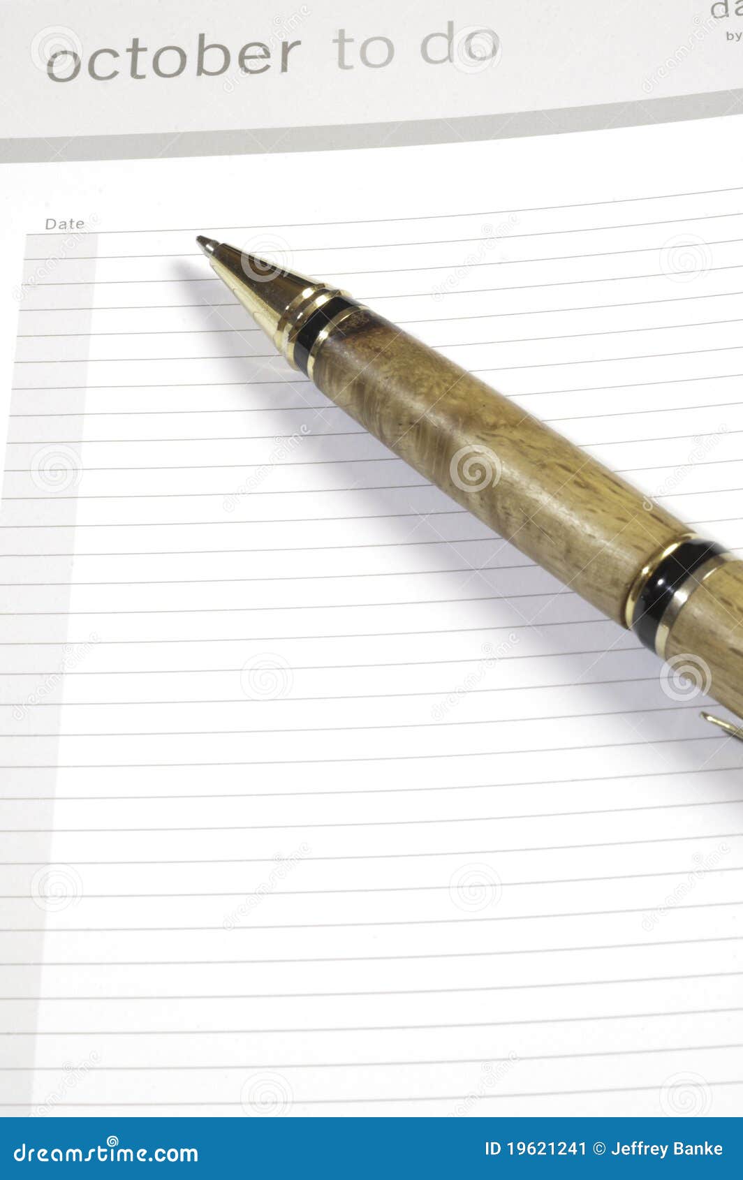 Pen on to do list stock image. Image of planner, notebook - 19621241