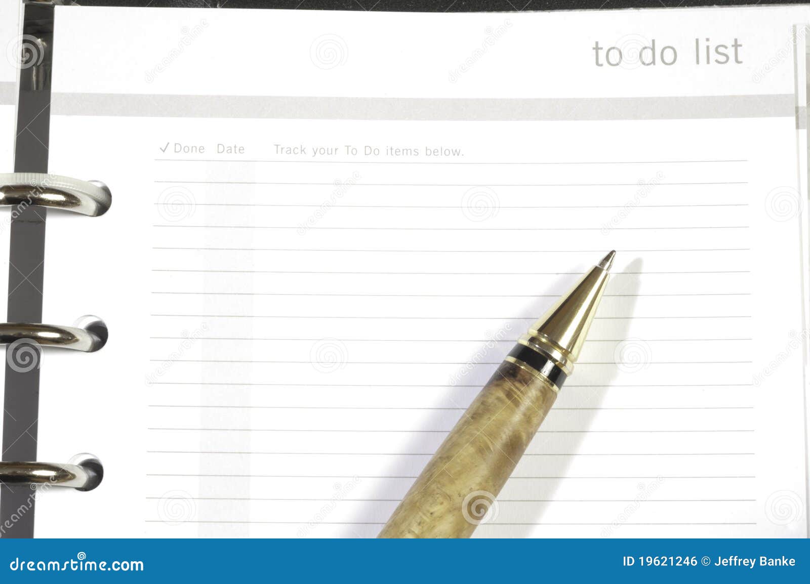 Pen on to do list stock photo. Image of organizer, agreement - 19621246