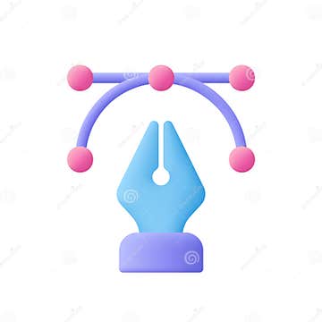 Pen Tool Cursor. the Curve Control Points.Graphic Design Software Stock ...