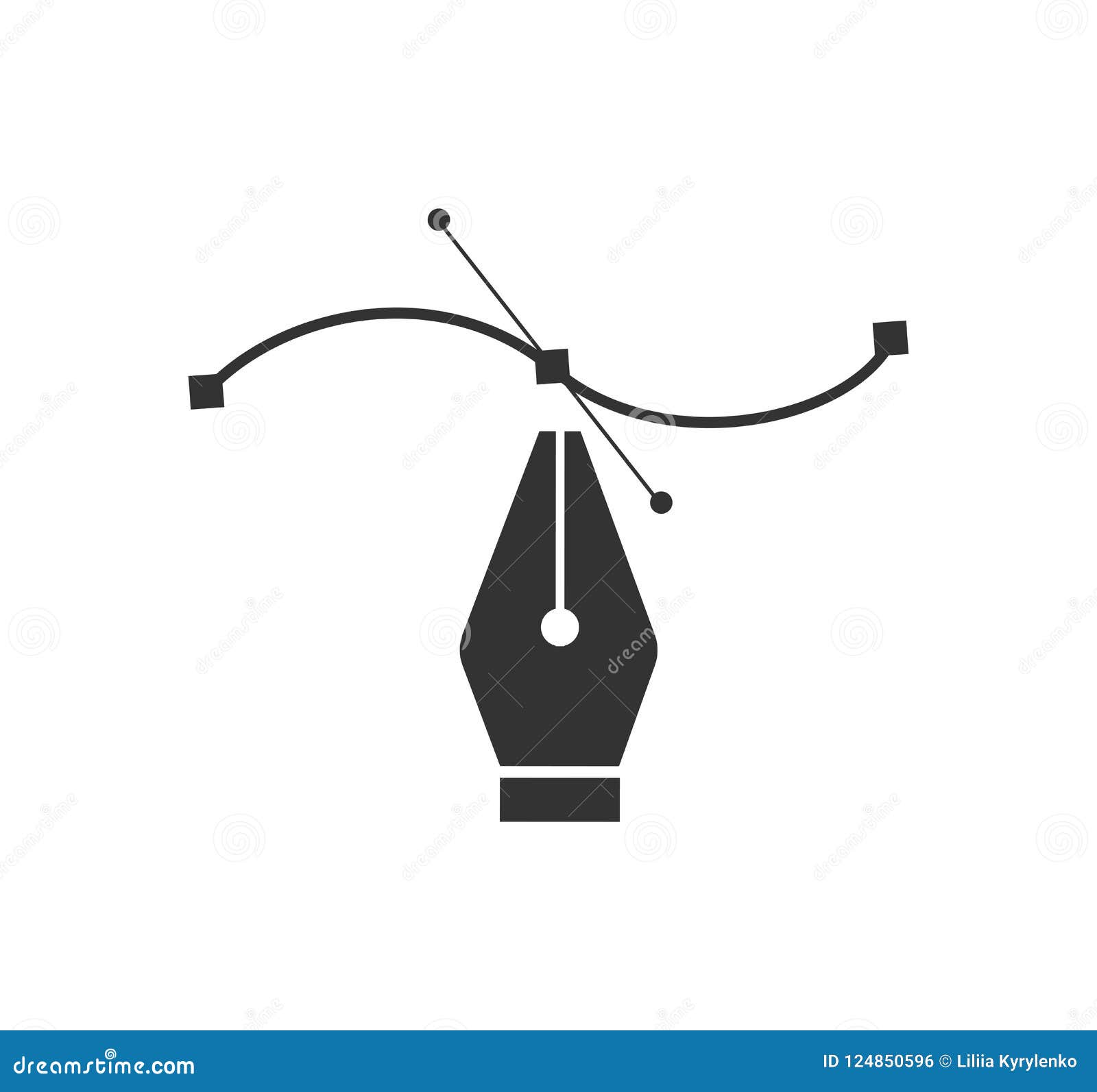 Pen Tool Cursor. Vector Computer Graphics. Logo for Designer or ...
