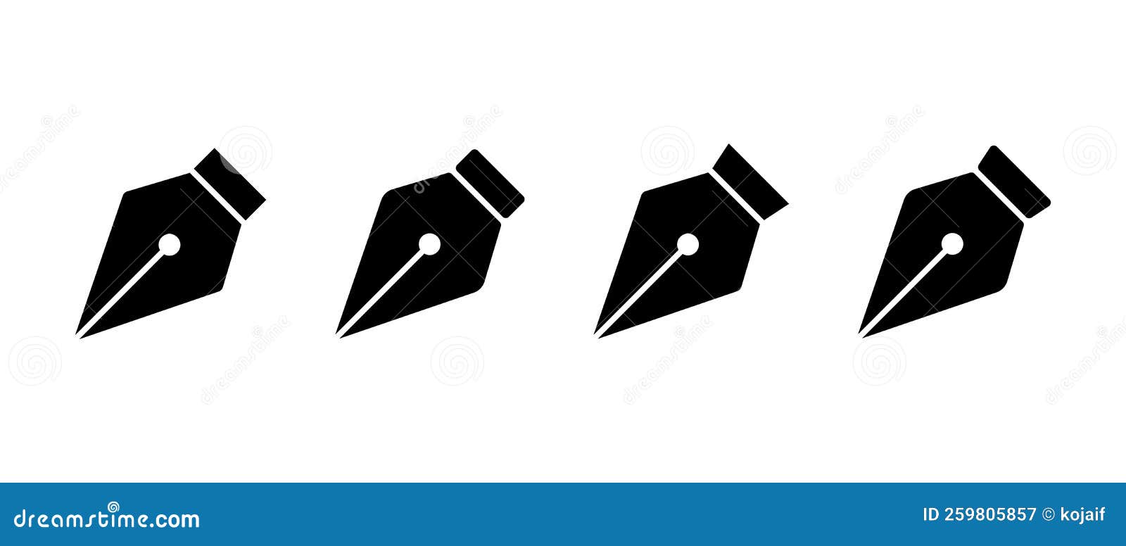 Pen Tool Cursor Vector Icon Set. Fountain Pen Symbol for Website and ...