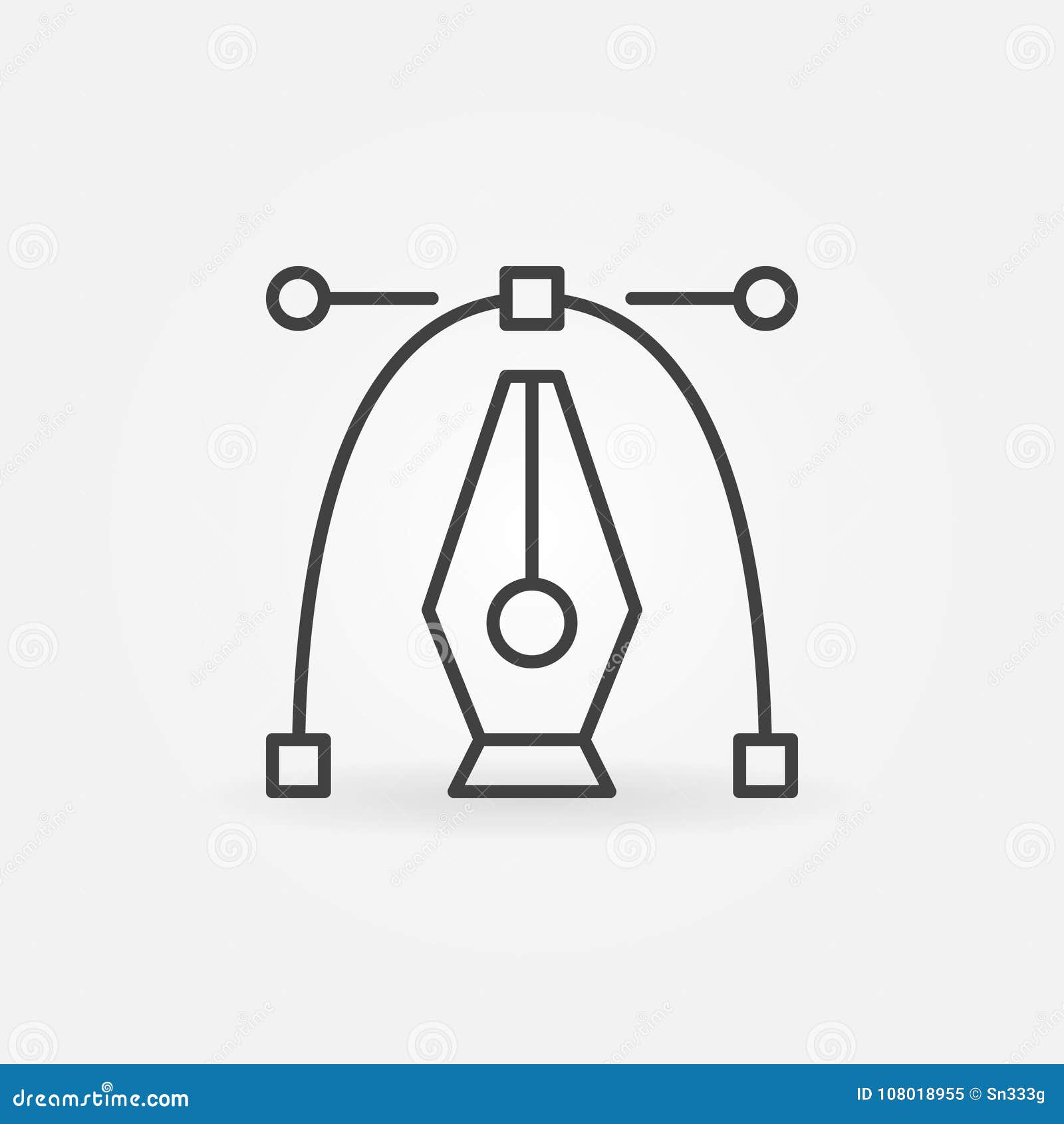 Pen Tool Curve Control Points - Simple App Icon - Vector Illustration ...