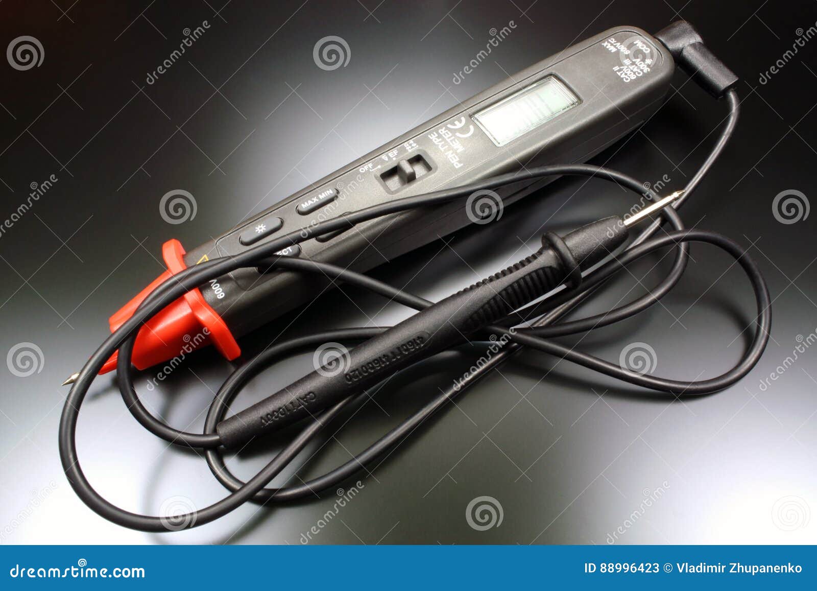 Pen Type Digital Multimeter with Probe Stock Image - Image of display ...