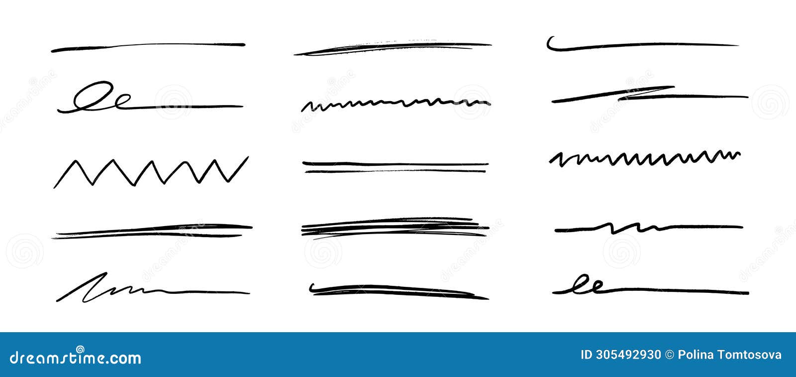 Pen Underline Line Stroke, Marker Scribble. Hand Drawn Mark, Brush ...