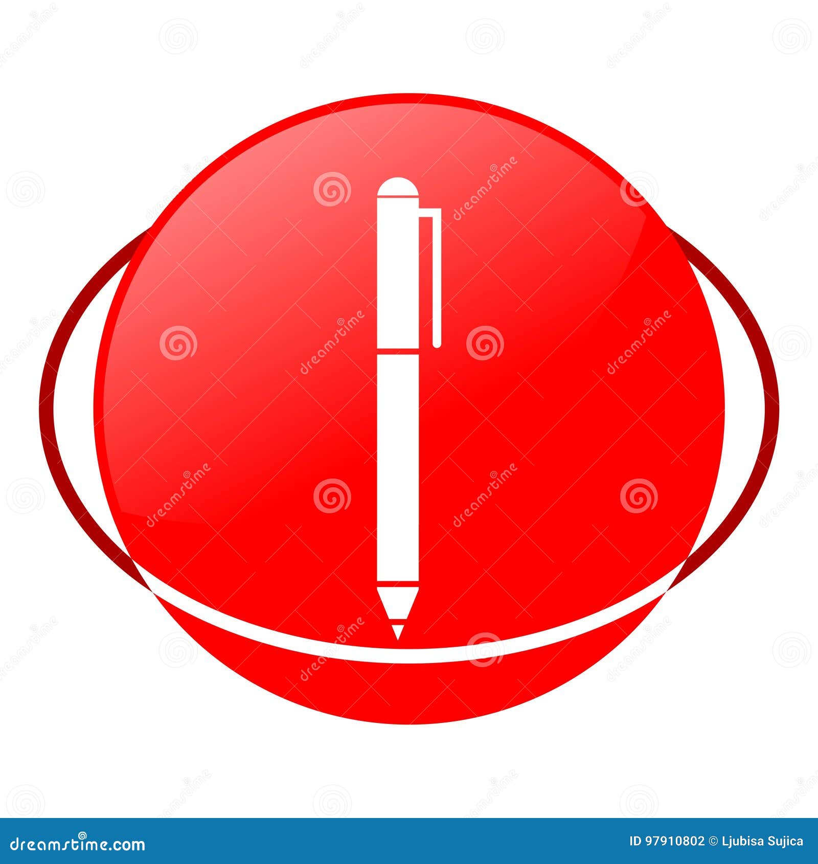 Pen Vector Illustration, Red Icon Stock Vector - Illustration of learn ...