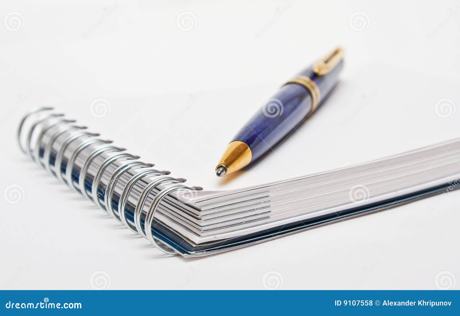 Pen on a White Page of Notebook Stock Photo - Image of notebook ...