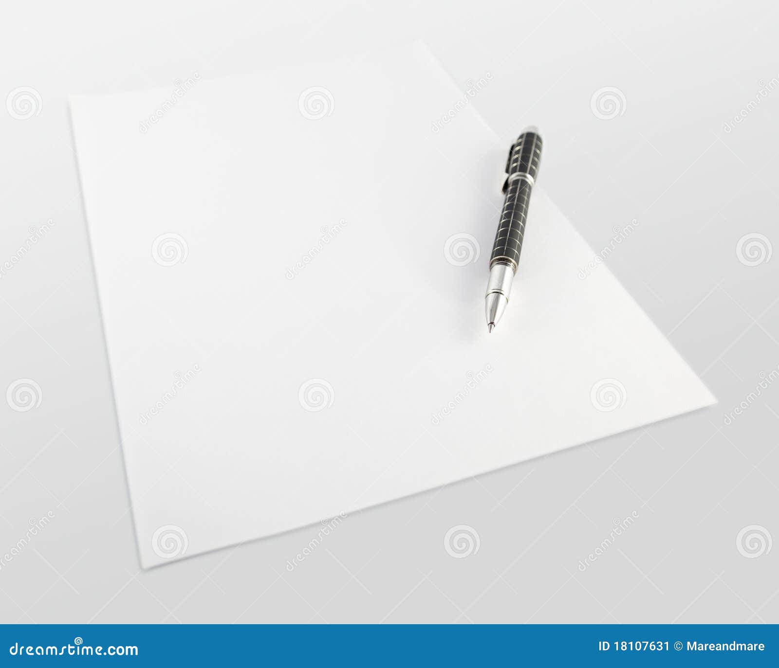 Pen on white paper stock image. Image of paper, sign - 18107631