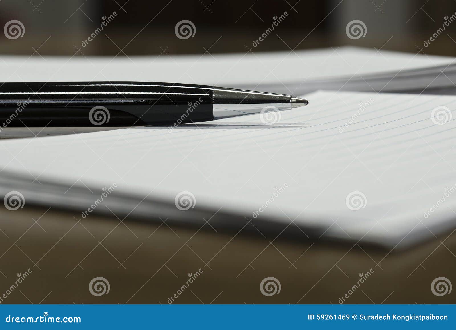 Pen and White Paper Close-up View Stock Image - Image of brown, detail ...
