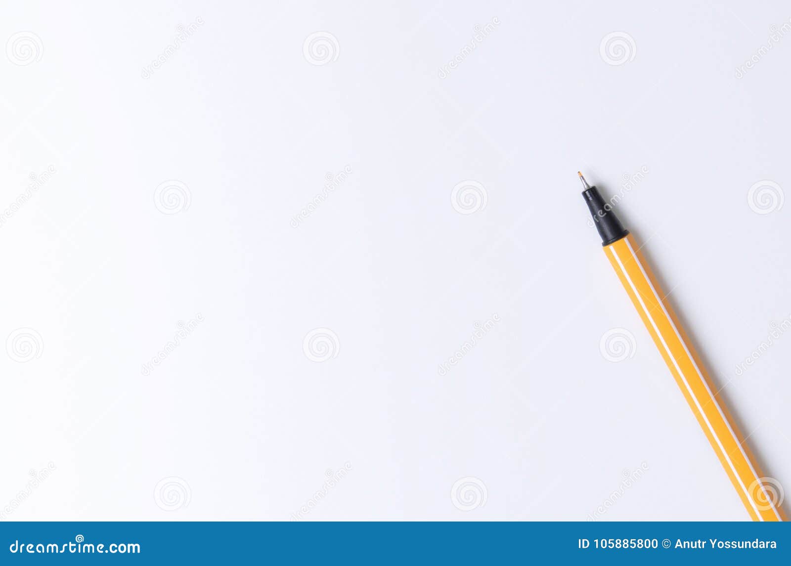 Pen on White Paper Texture for Copy Space Stock Photo - Image of ...