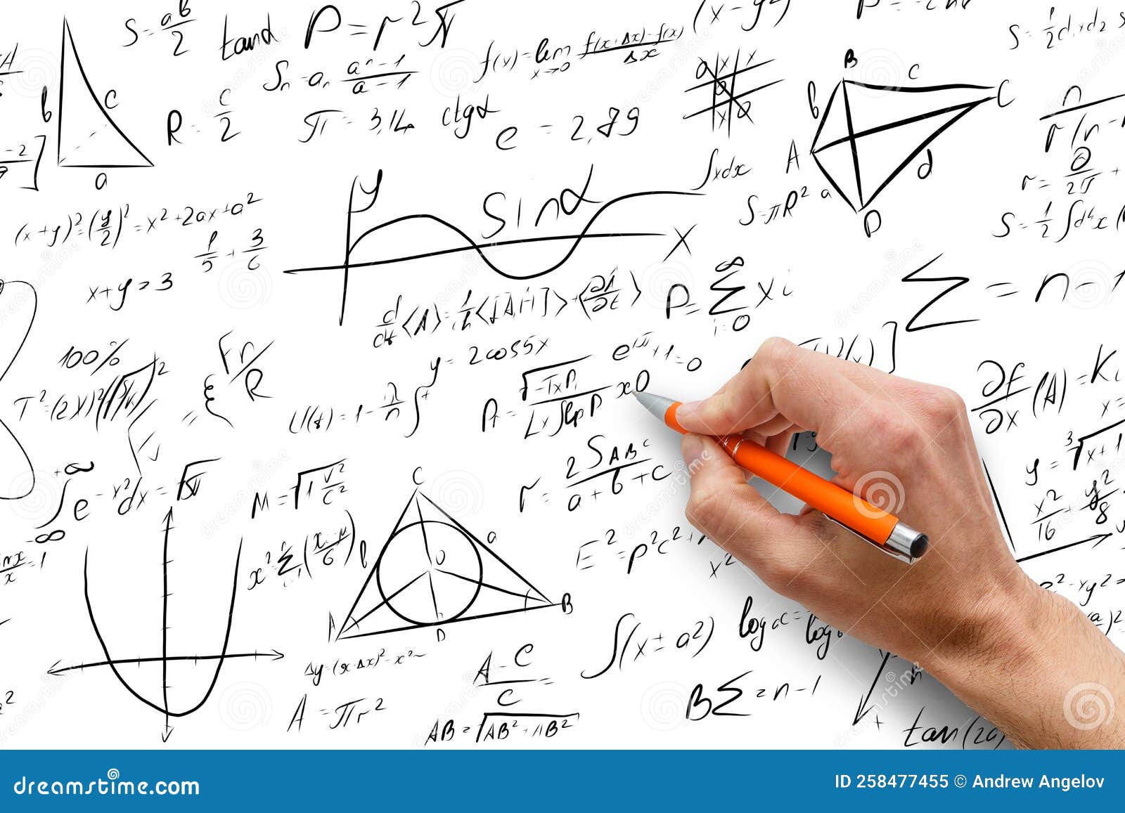 Pen Writes Mathematical Equations on Whiteboard Stock Image - Image of ...