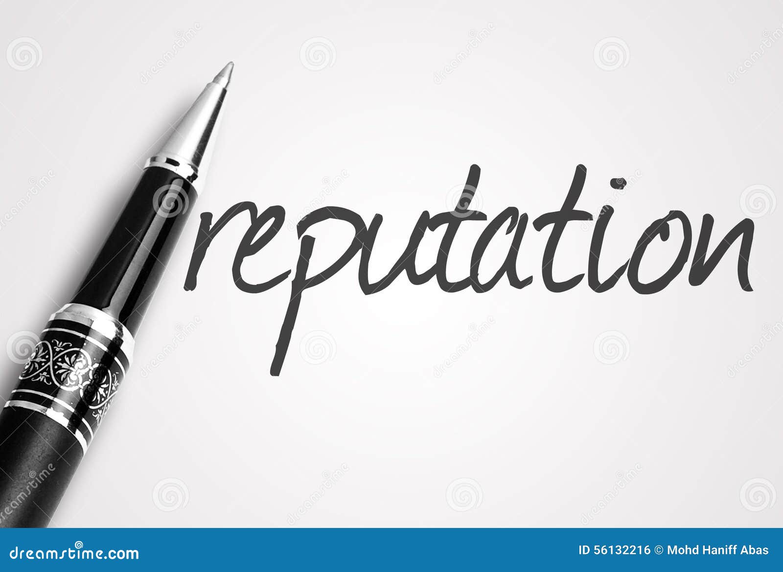 Pen Writes Reputation Word on Paper Stock Photo - Image of prestige ...