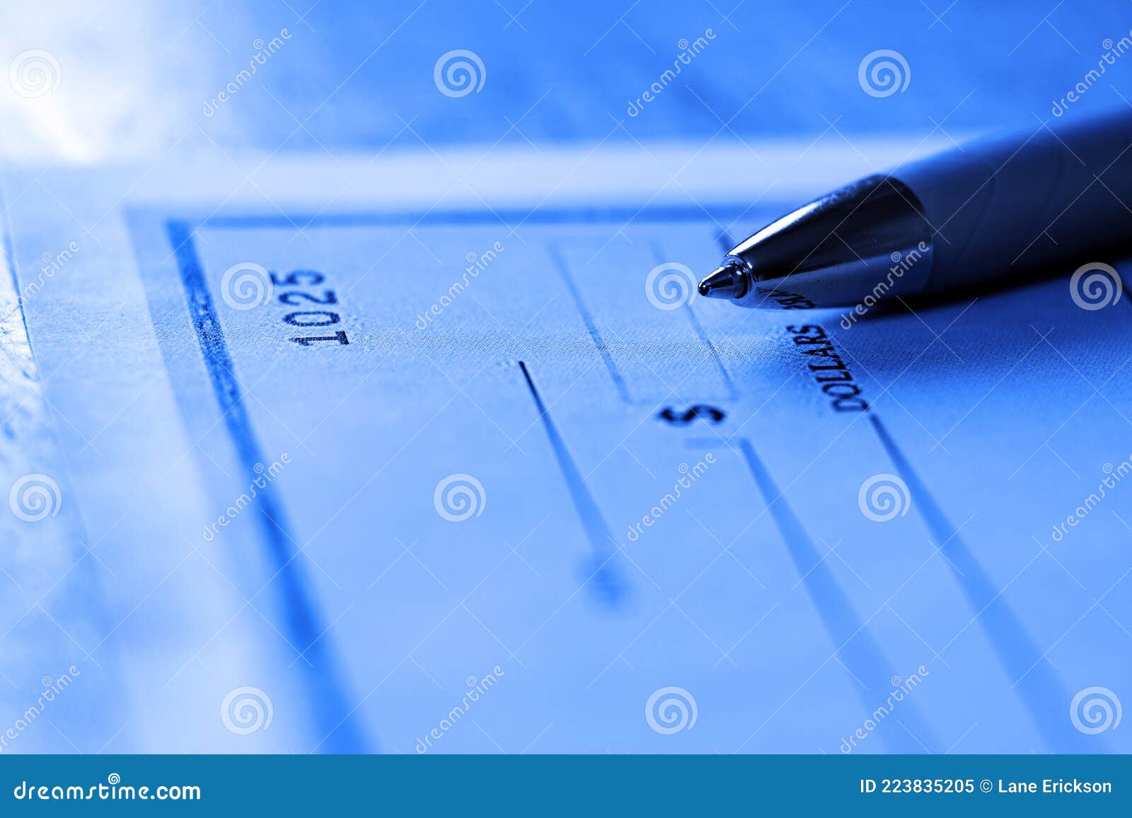 Pen Writing Check for Payment Cheque Stock Image - Image of banking ...