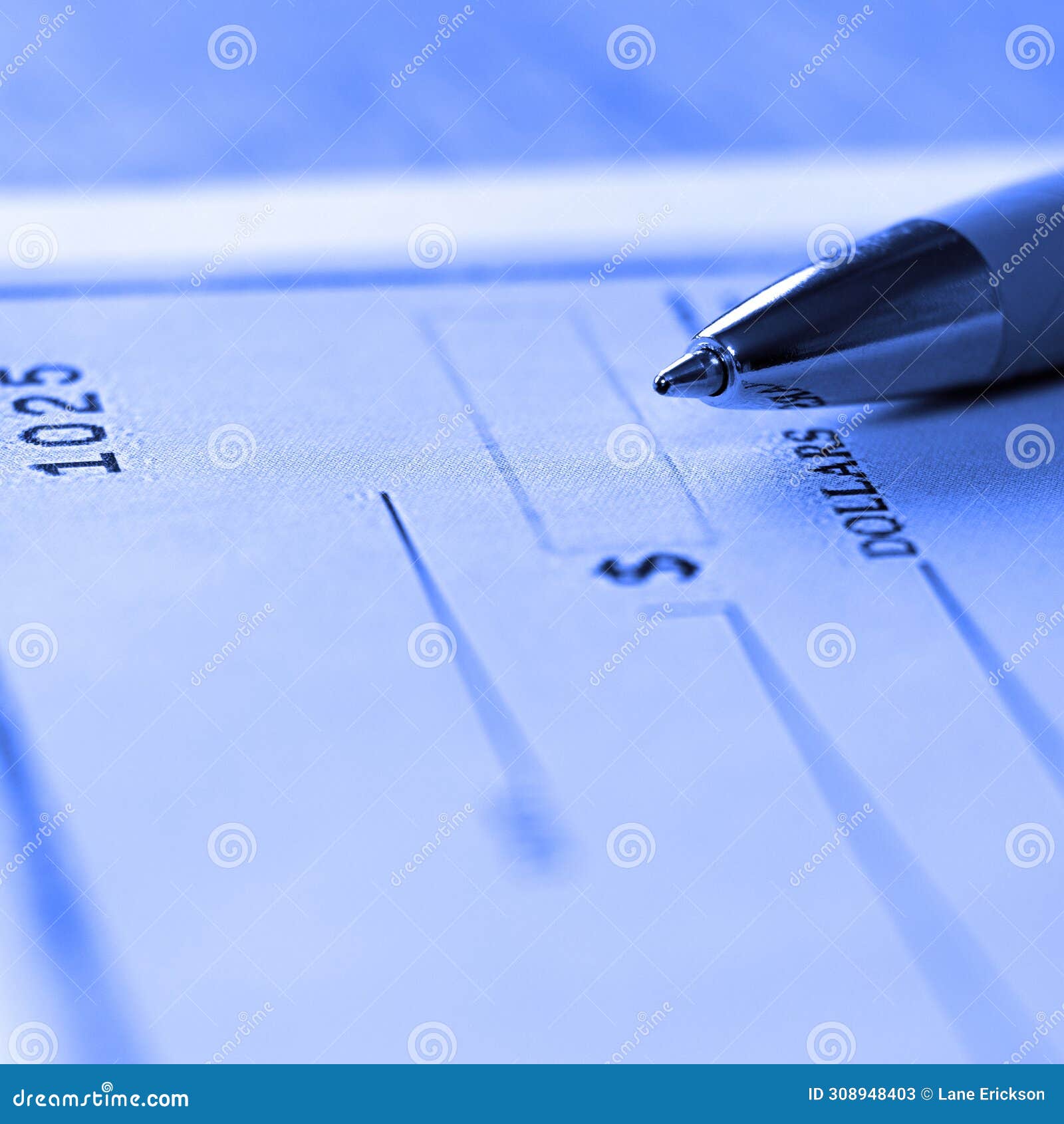 Pen Writing Check for Payment Cheque Stock Image - Image of security ...