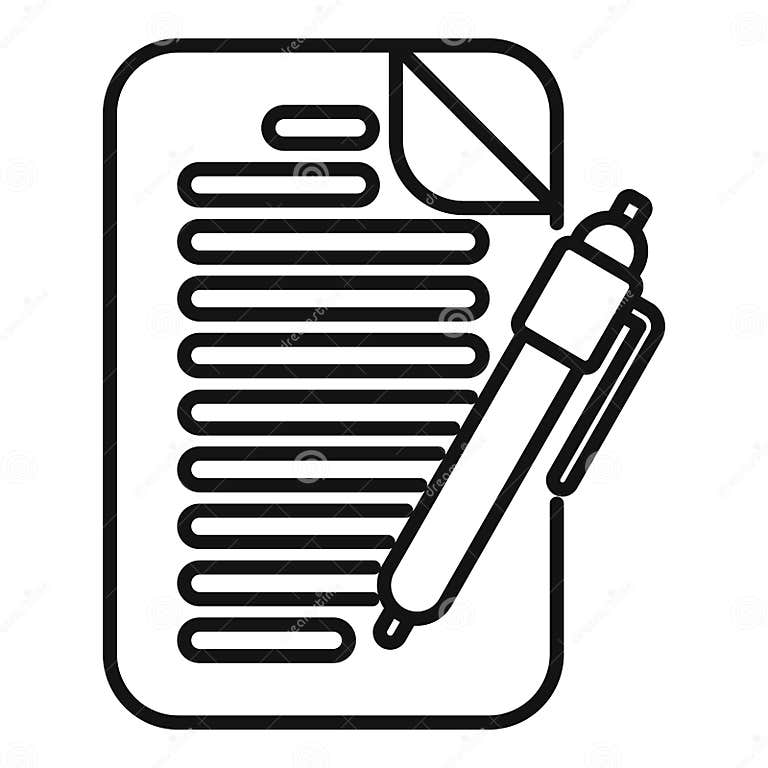 Pen Writing on Checklist Icon Representing Task Planning Stock ...