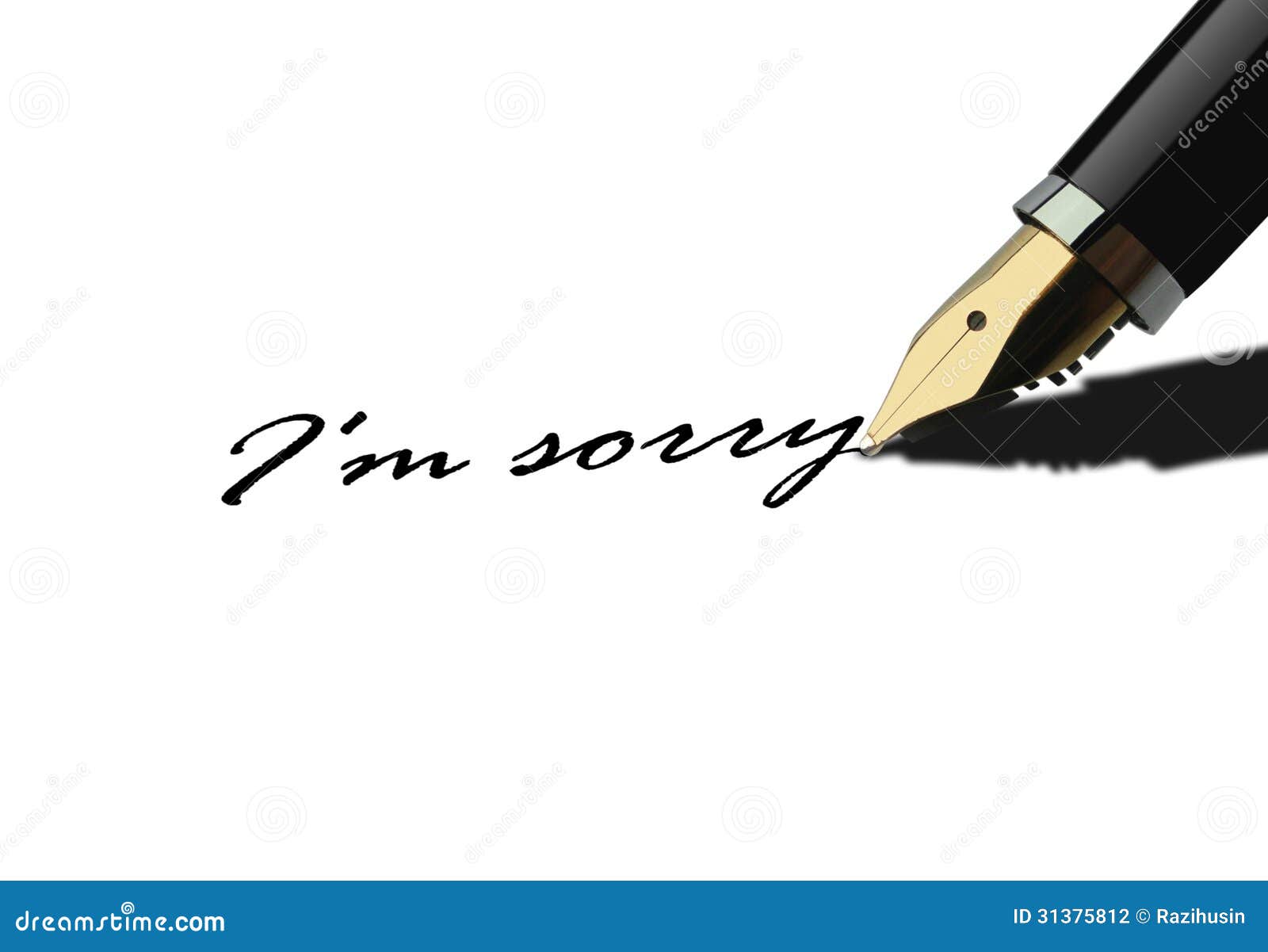 Pen writing I am sorry stock illustration. Illustration of absolute ...