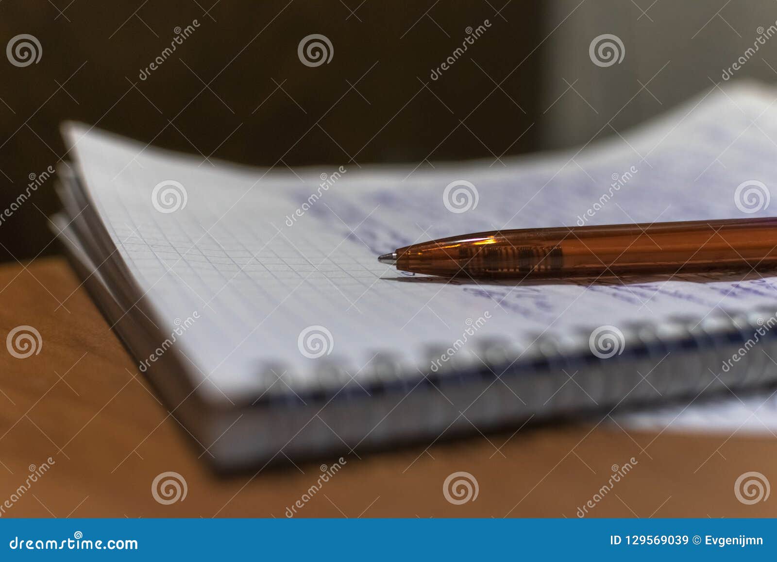 Ball Pen and Notebook on the Desktop Stock Image - Image of notebook ...