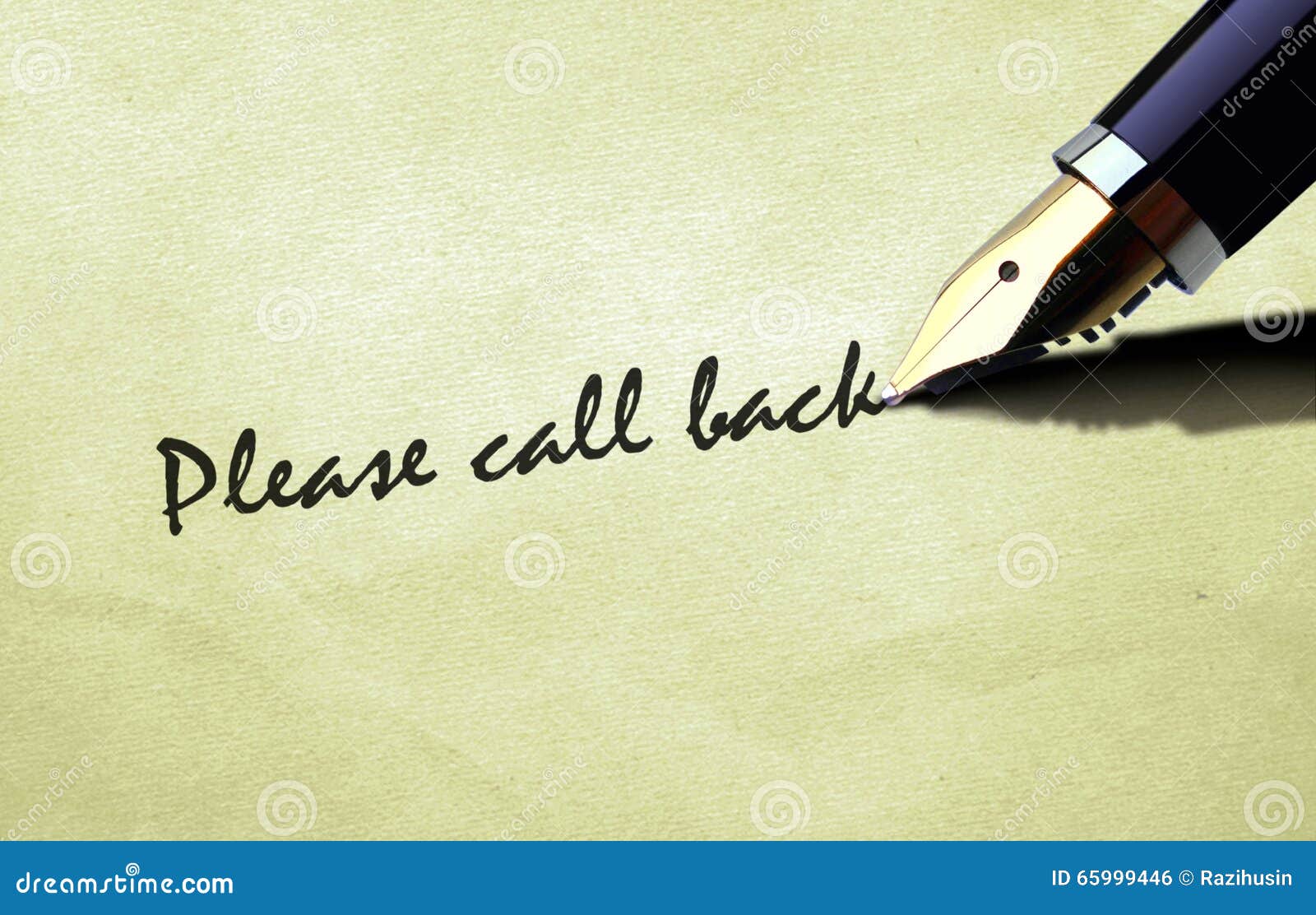 Pen Writing Please Call Back Stock Photo - Image of text, paper: 65999446