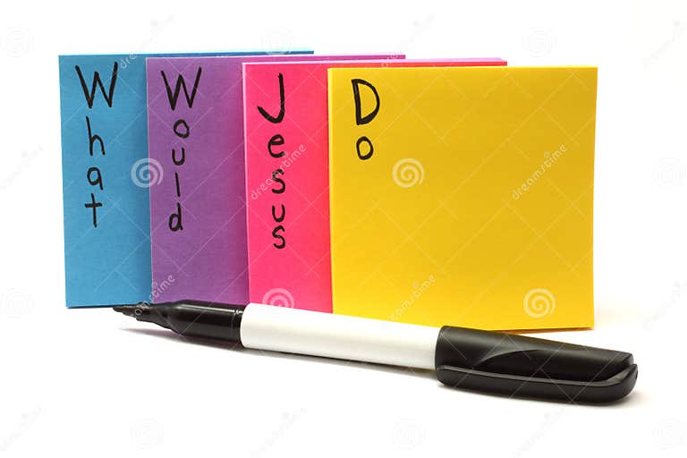 Pen and WWJD What Would Jesus Do Sticky Notes Stock Photo - Image of ...