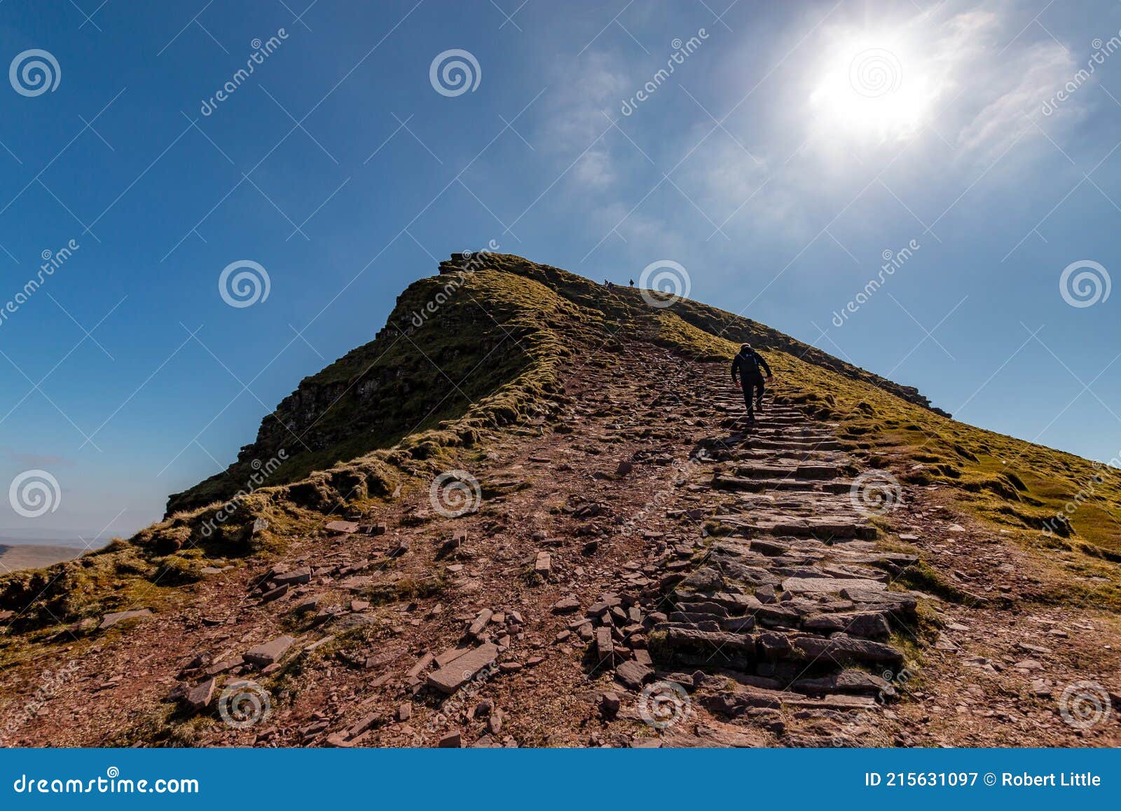 Pathway to summit stock image. Image of adventure, blue - 215631097