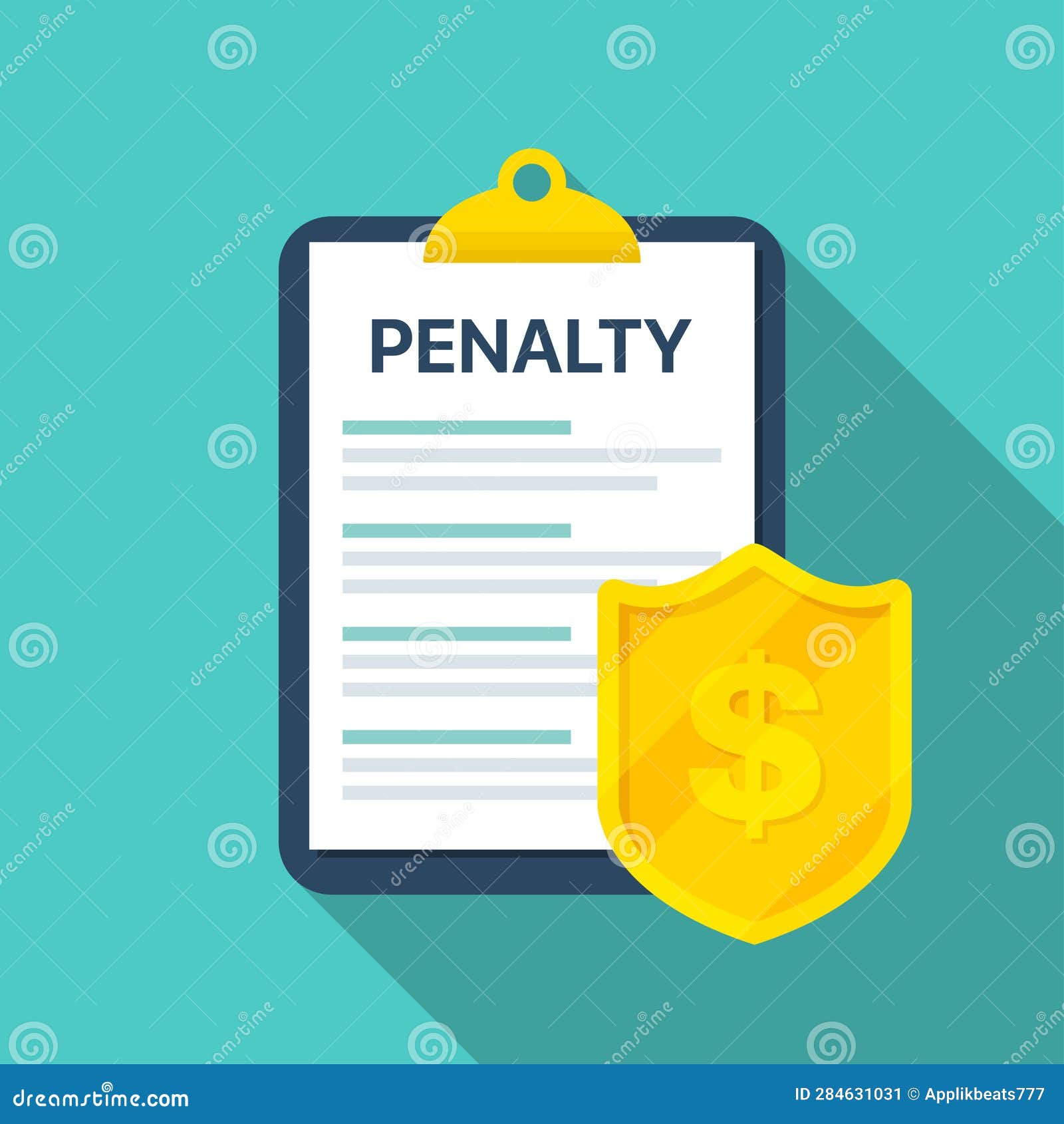 Penalty Document Icon Vector. Audit Illustration Sign. Certificate ...