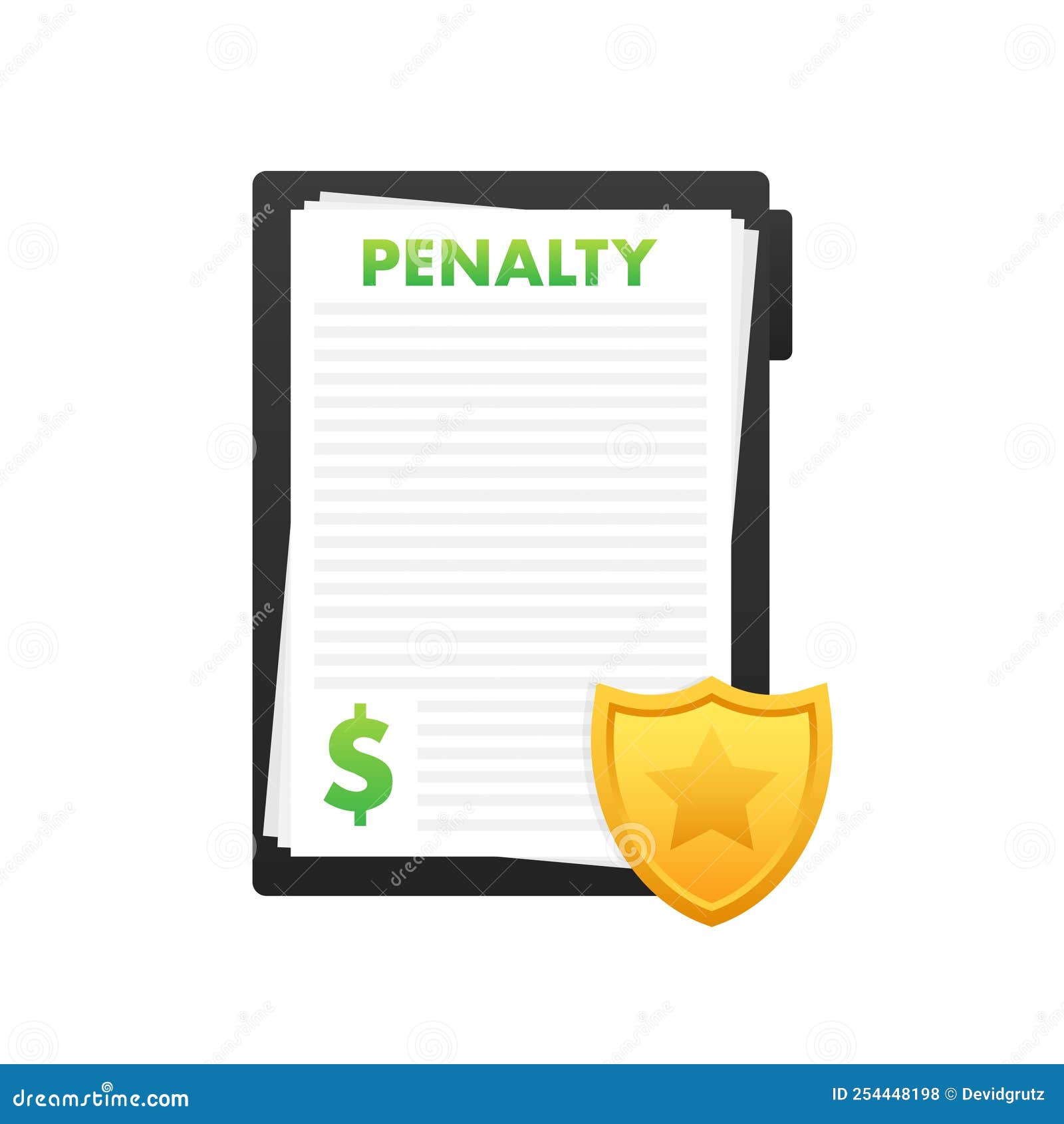 Penalty Document Icon Vector. Audit Illustration Sign. Certificate ...