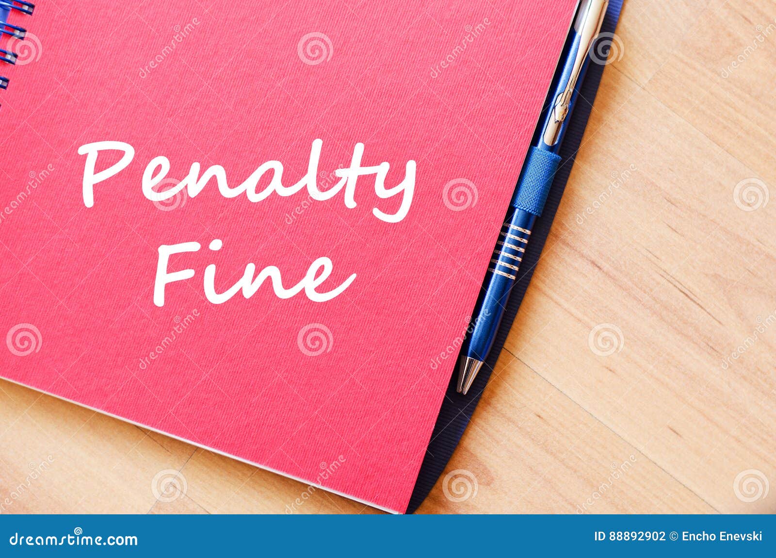Penalty Fine Write on Notebook Stock Photo - Image of confiscate, money ...