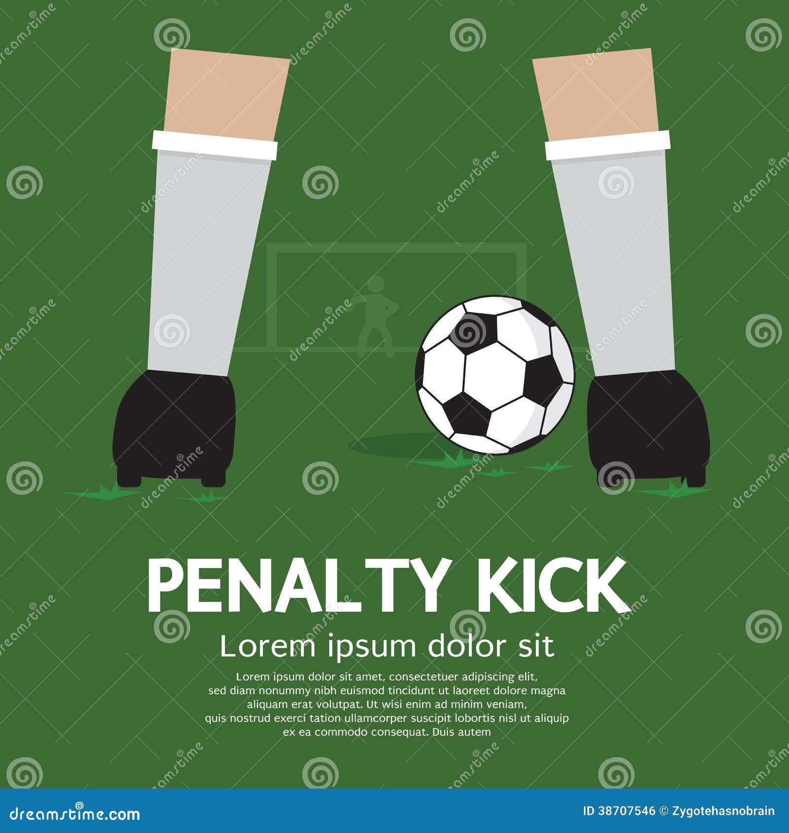 Penalty Kick stock vector. Illustration of green, design - 38707546