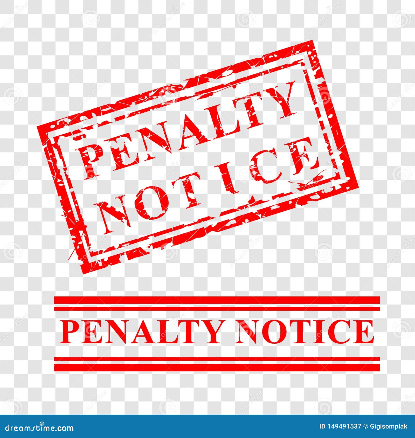 Penalty Notice, 2 Style Grunge Red Rubber Stamp, at Transparent Effect ...