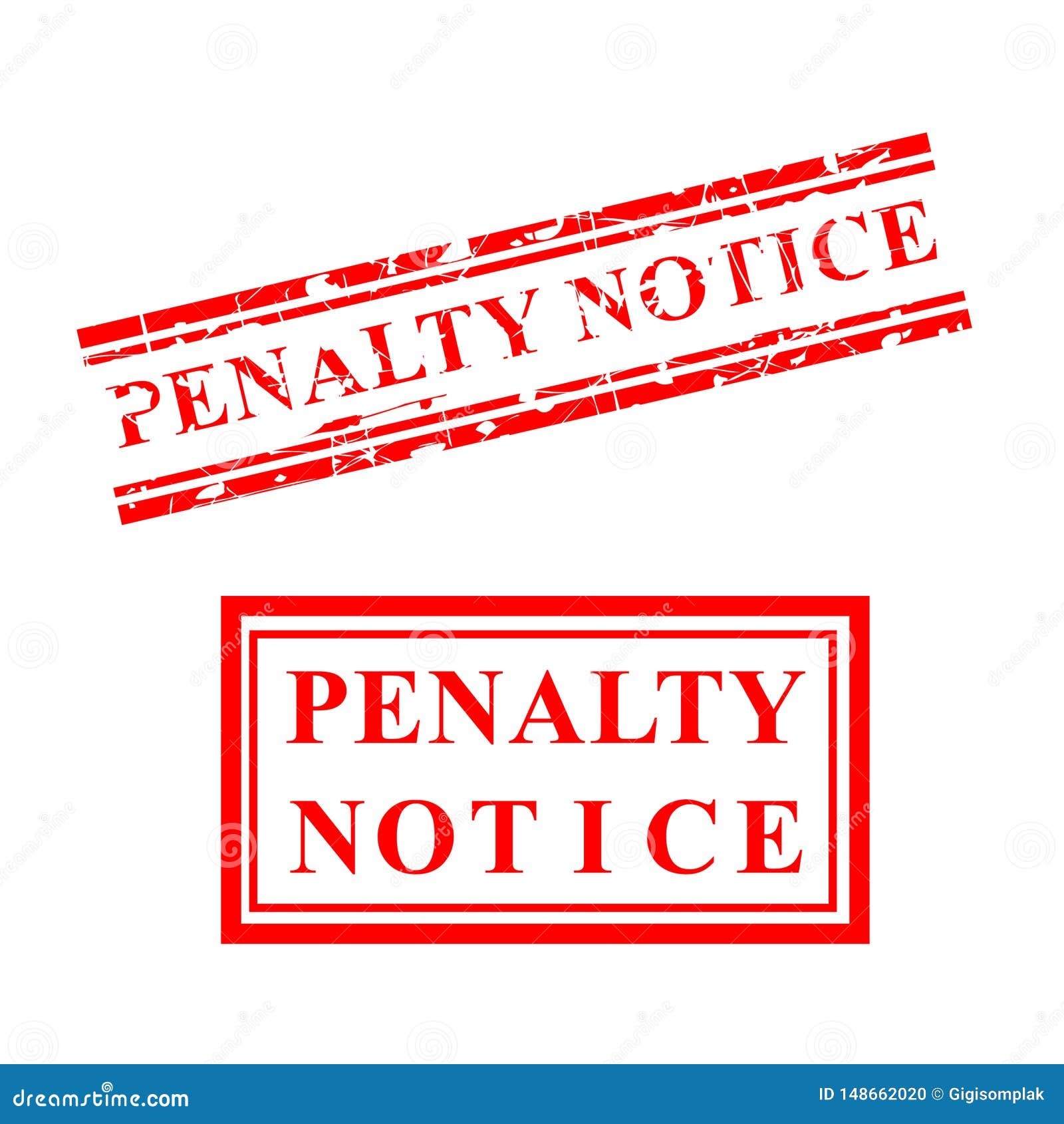Penalty Notice, 2 Style Grunge Red Rubber Stamp Stock Vector ...