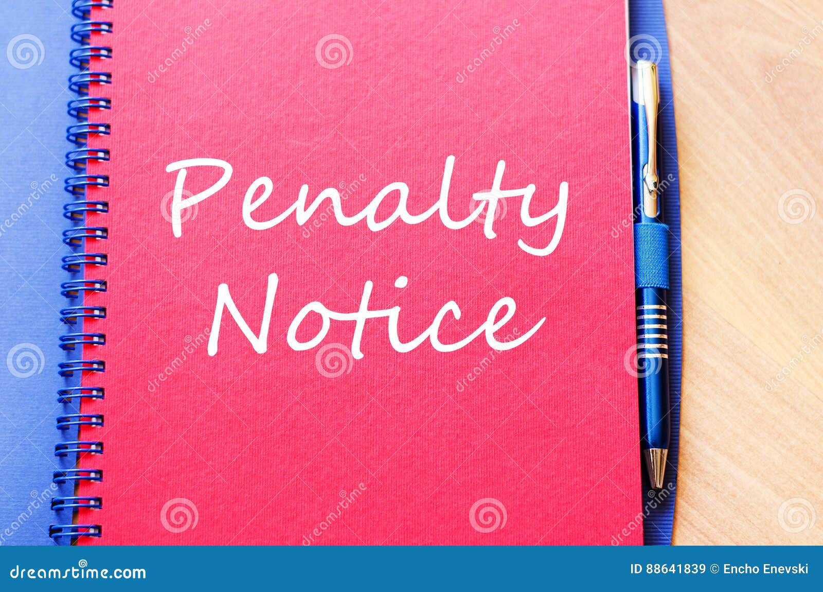 Penalty Notice Write on Notebook Stock Image - Image of notice, fine ...