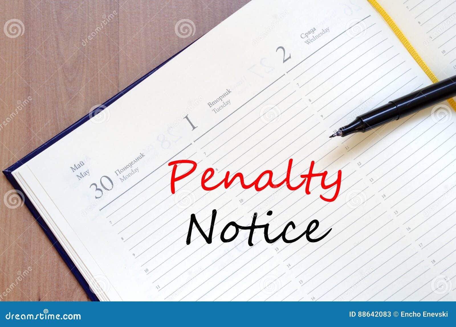 Penalty Notice Write on Notebook Stock Image - Image of money, penalty ...