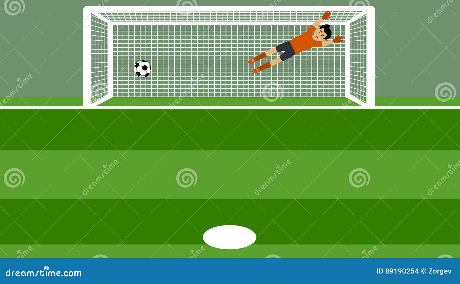Penalty Shot With Goalkeeper At Soccer Stock Illustration
