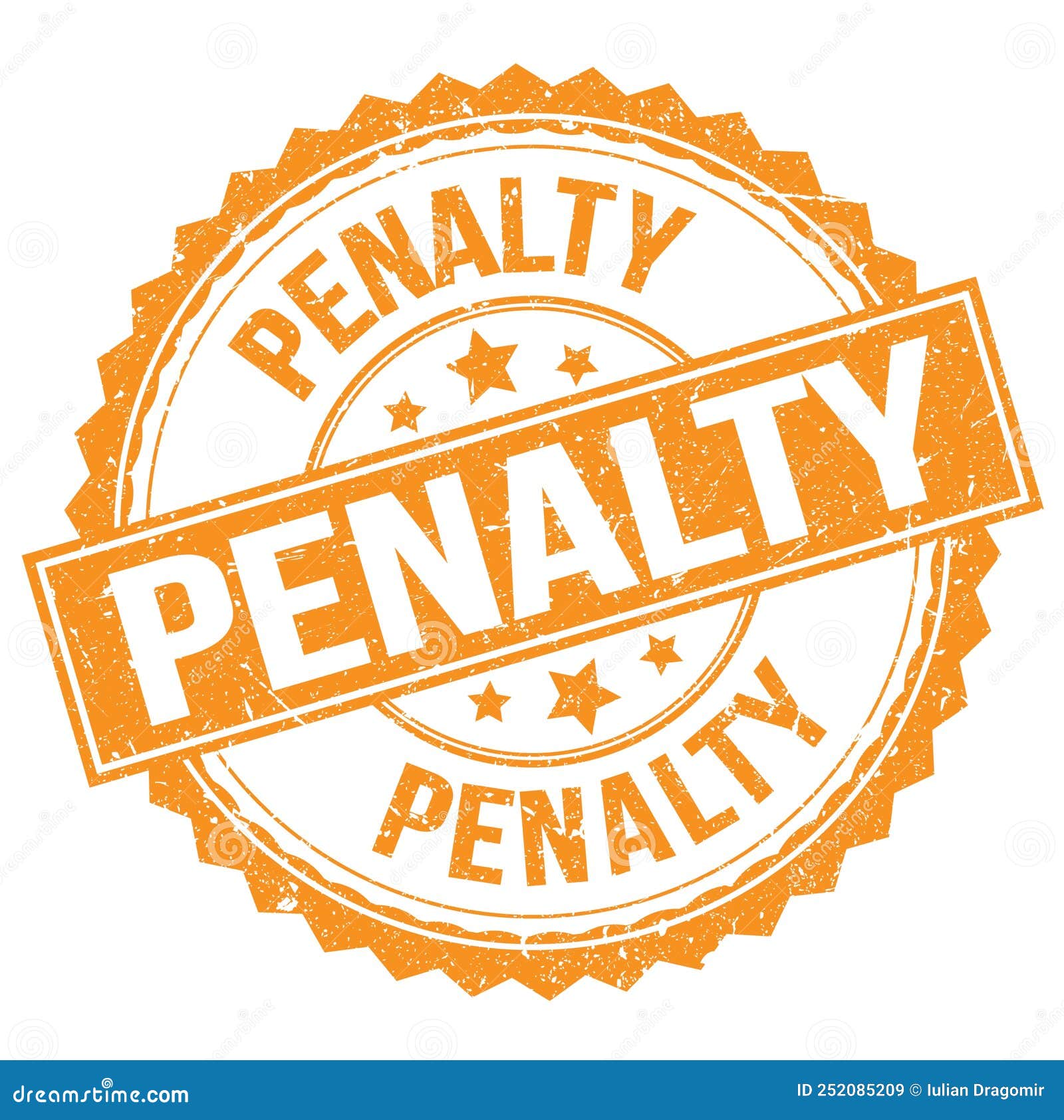 PENALTY Text on Orange Round Stamp Sign Stock Illustration ...
