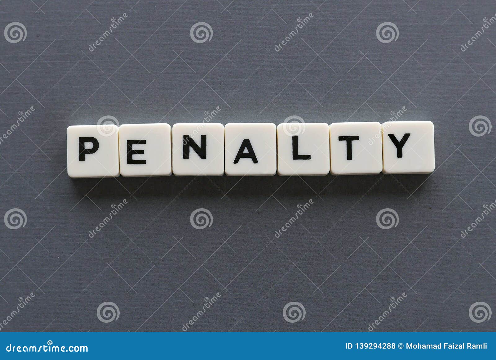 Penalty Word Made Of Square Letter Word On Grey Background. Royalty ...