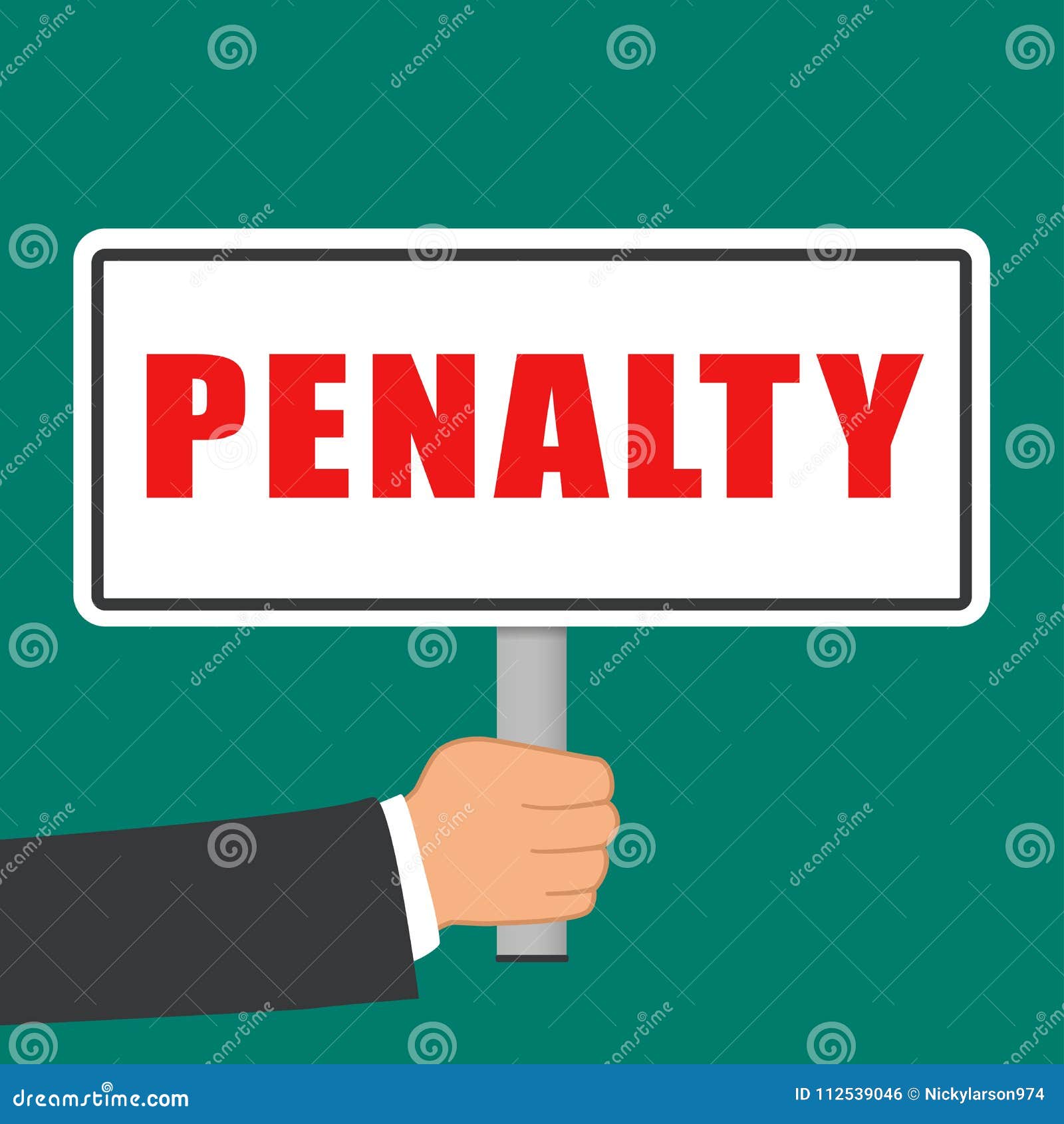 Penalty Word Sign Flat Concept Stock Vector - Illustration of ...
