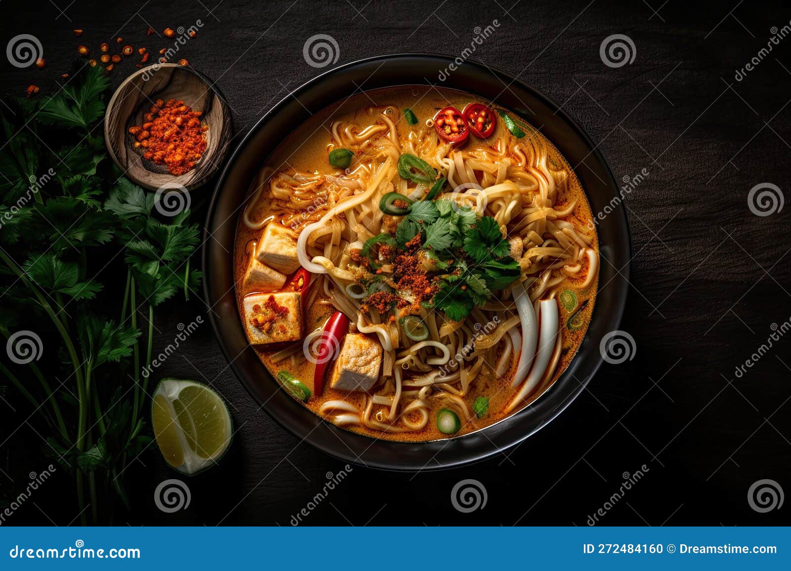 Penang Asam Laksa Dish. Generative AI Stock Illustration - Illustration ...