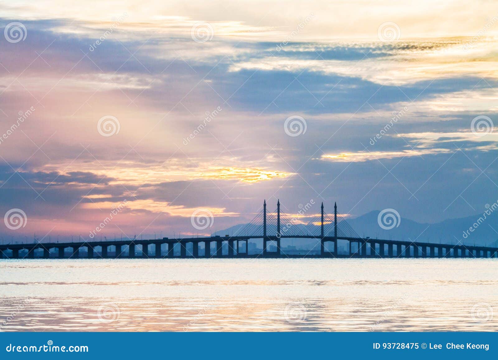 Penang Bridge View from the Shore Stock Image - Image of night ...