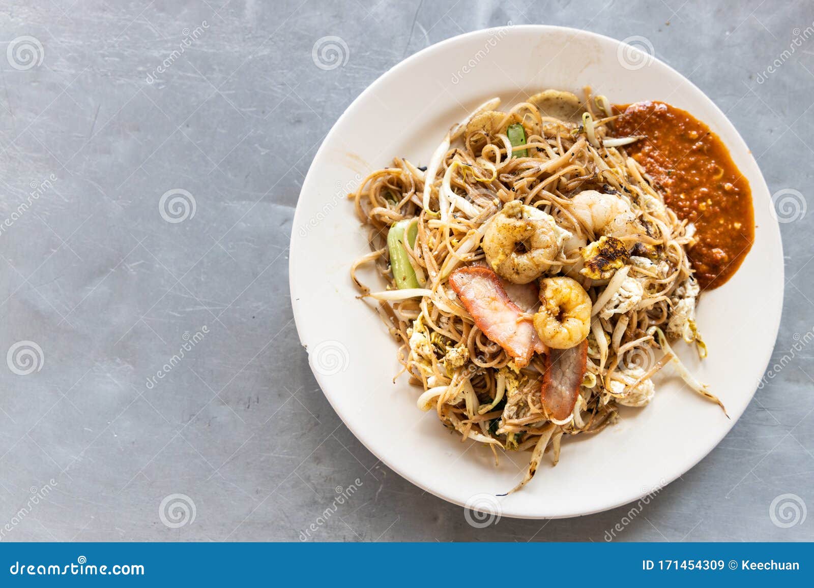 Penang Char Mee Sua or Stir Fried Mee Sua Served on Plate Stock Image ...