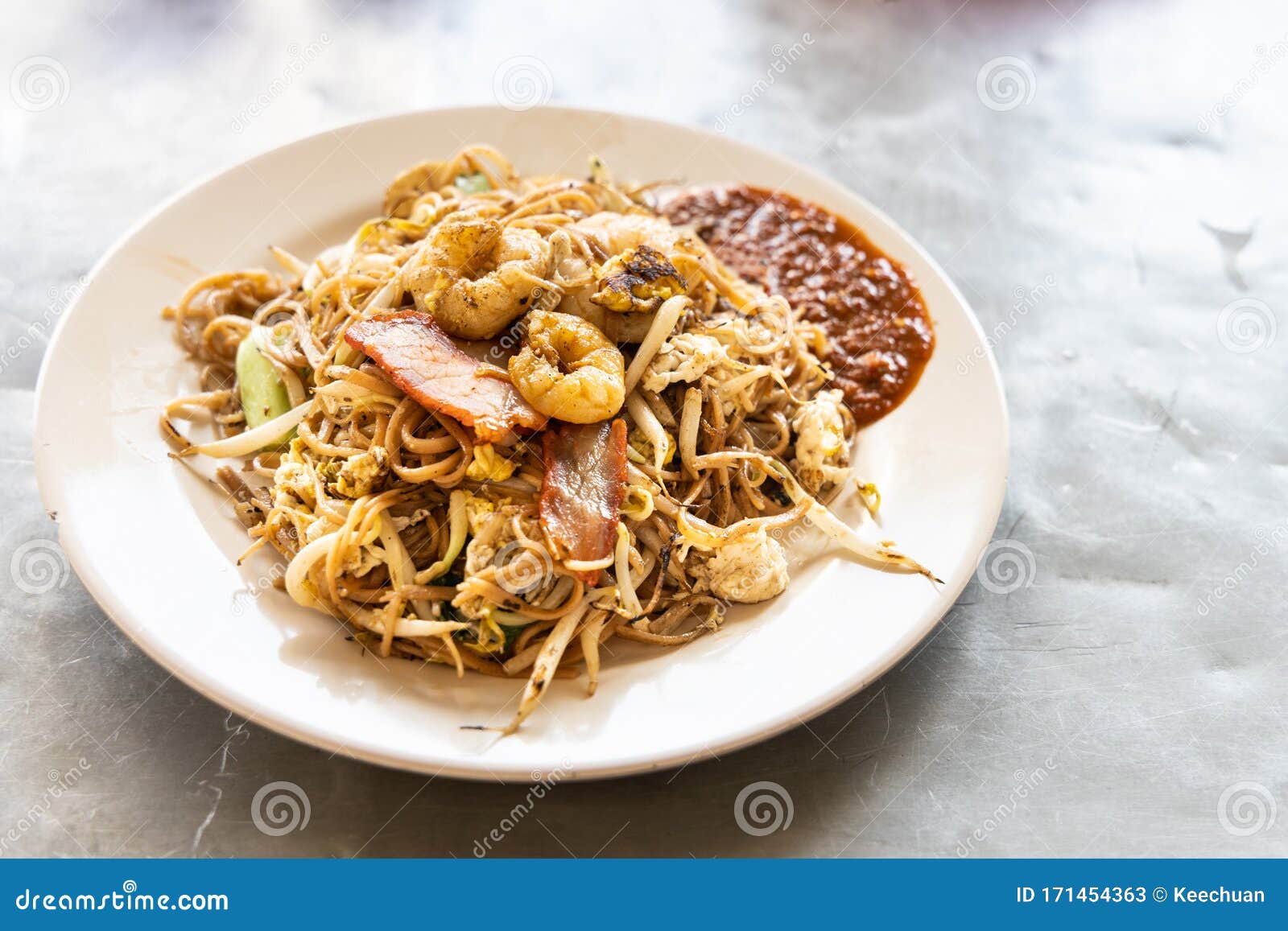 Penang Char Mee Sua or Stir Fried Mee Sua Served on Plate Stock Image ...