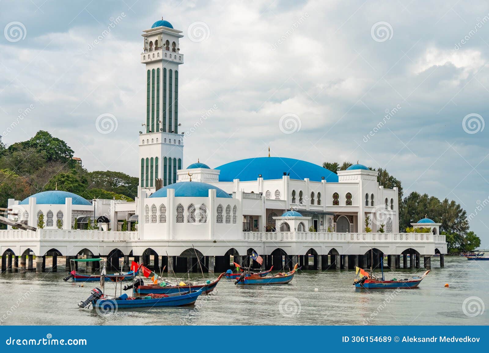 Penang Floating Mosque stock image. Image of beach, floating - 306154689