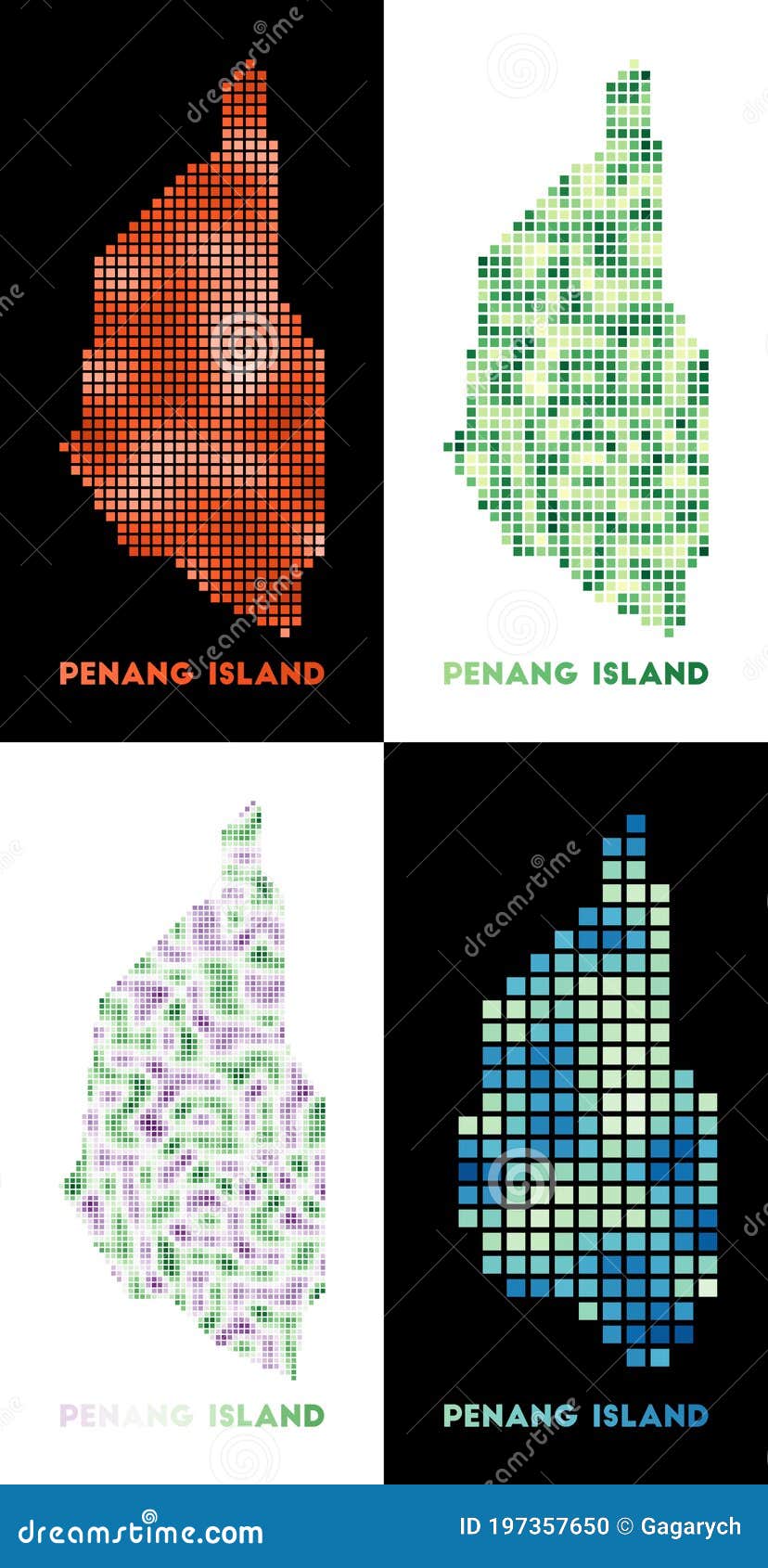 Penang Island map. stock vector. Illustration of country - 197357650