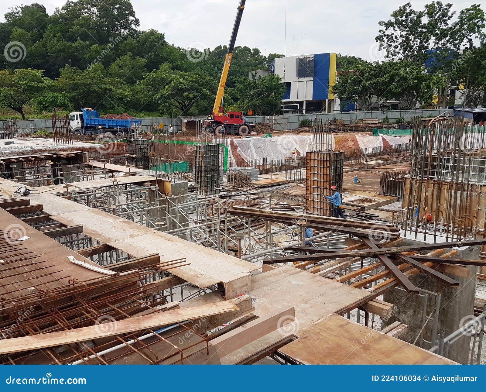 Structural Works are Underway at the Construction Site. Editorial Stock ...